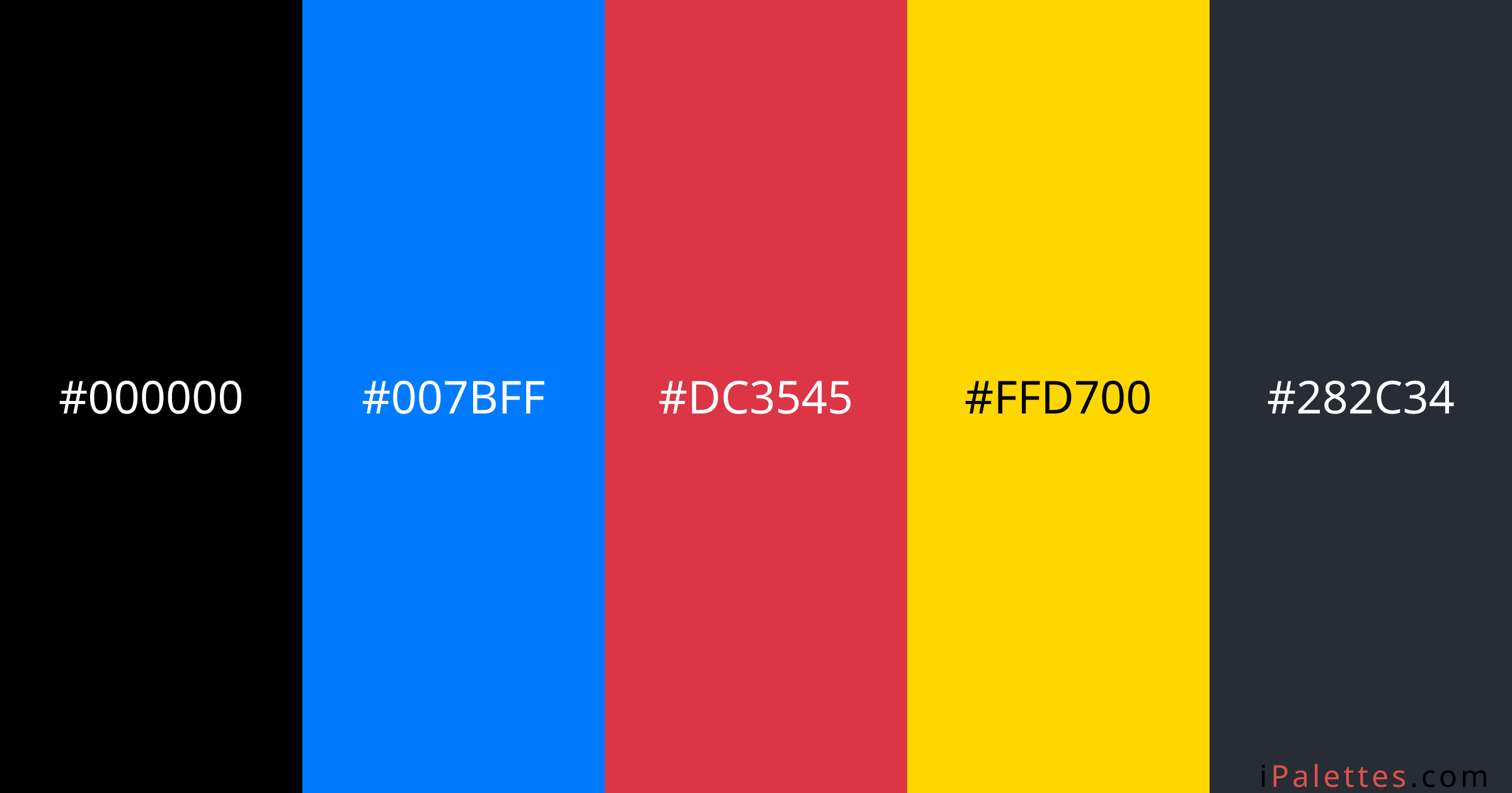 Playstation 5 Color Palette and colors #000000 #007bff #dc3545 #ffd700 ...