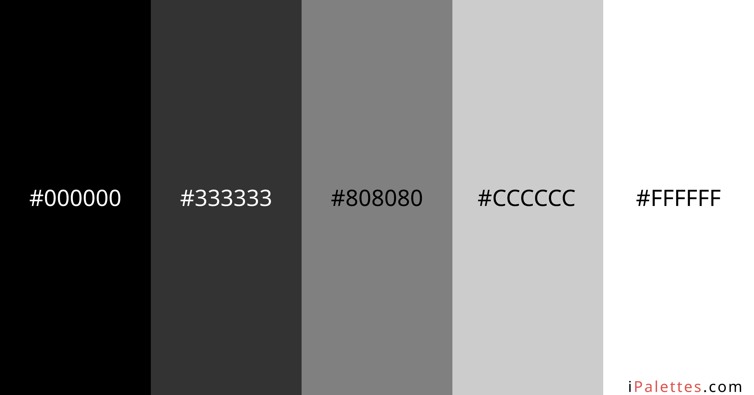Dafont Color Palette and colors #000000 #333333 #808080 #CCCCCC #FFFFFF ...