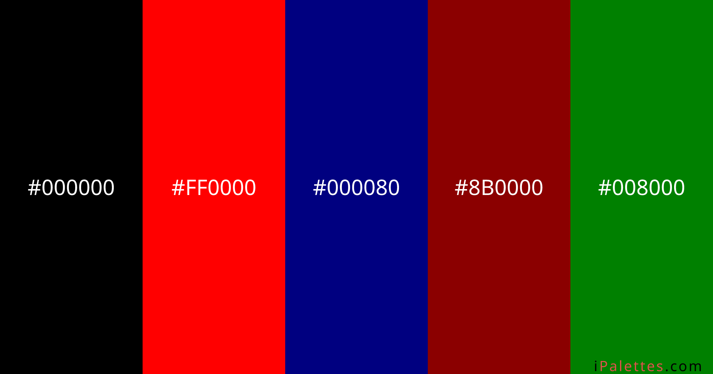 Traditional Tattoo Color Palette and colors #000000 #FF0000 #000080 ...