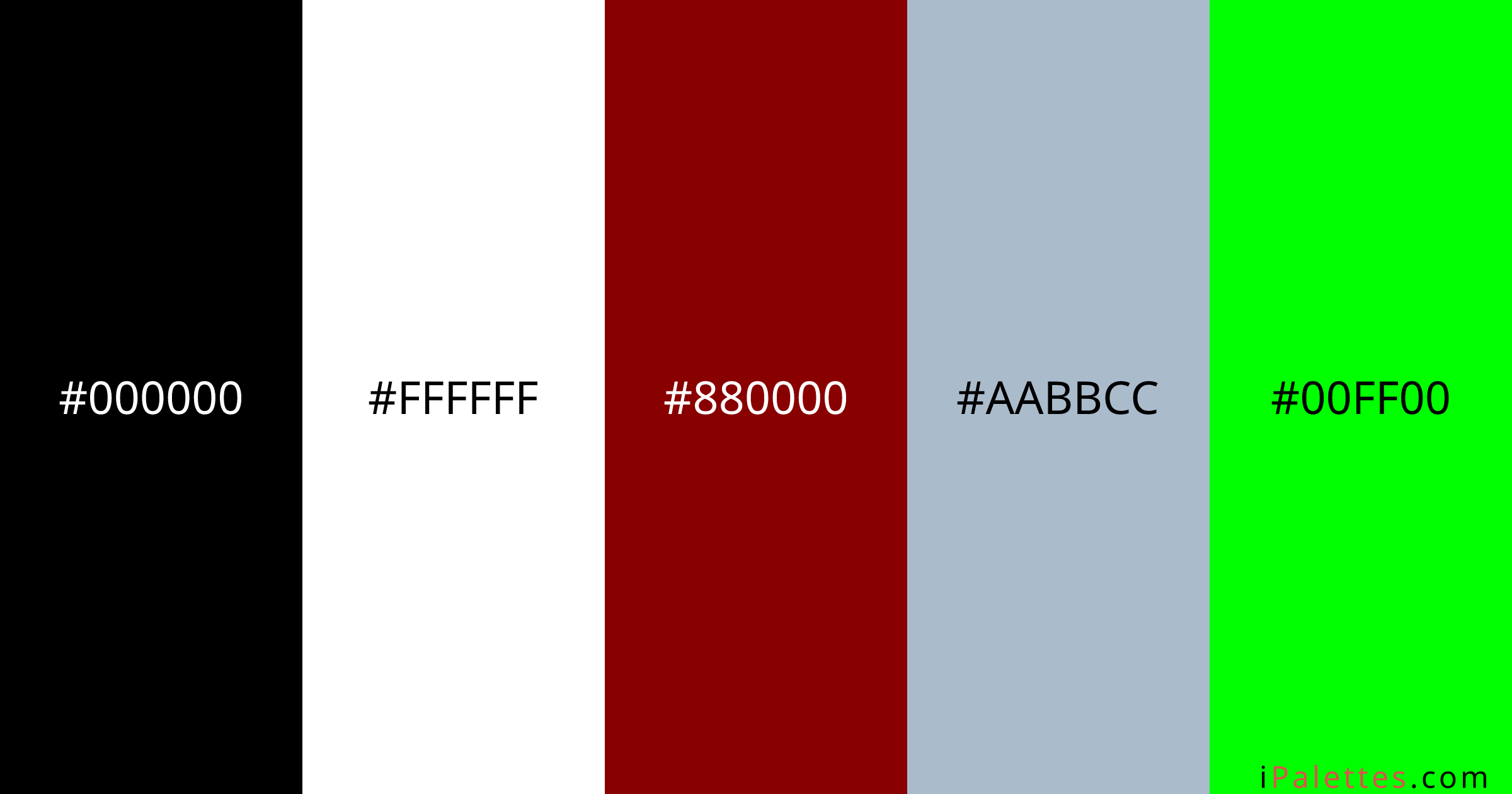 NES Color Color Palette and colors #000000 #FFFFFF #880000 #AABBCC ...