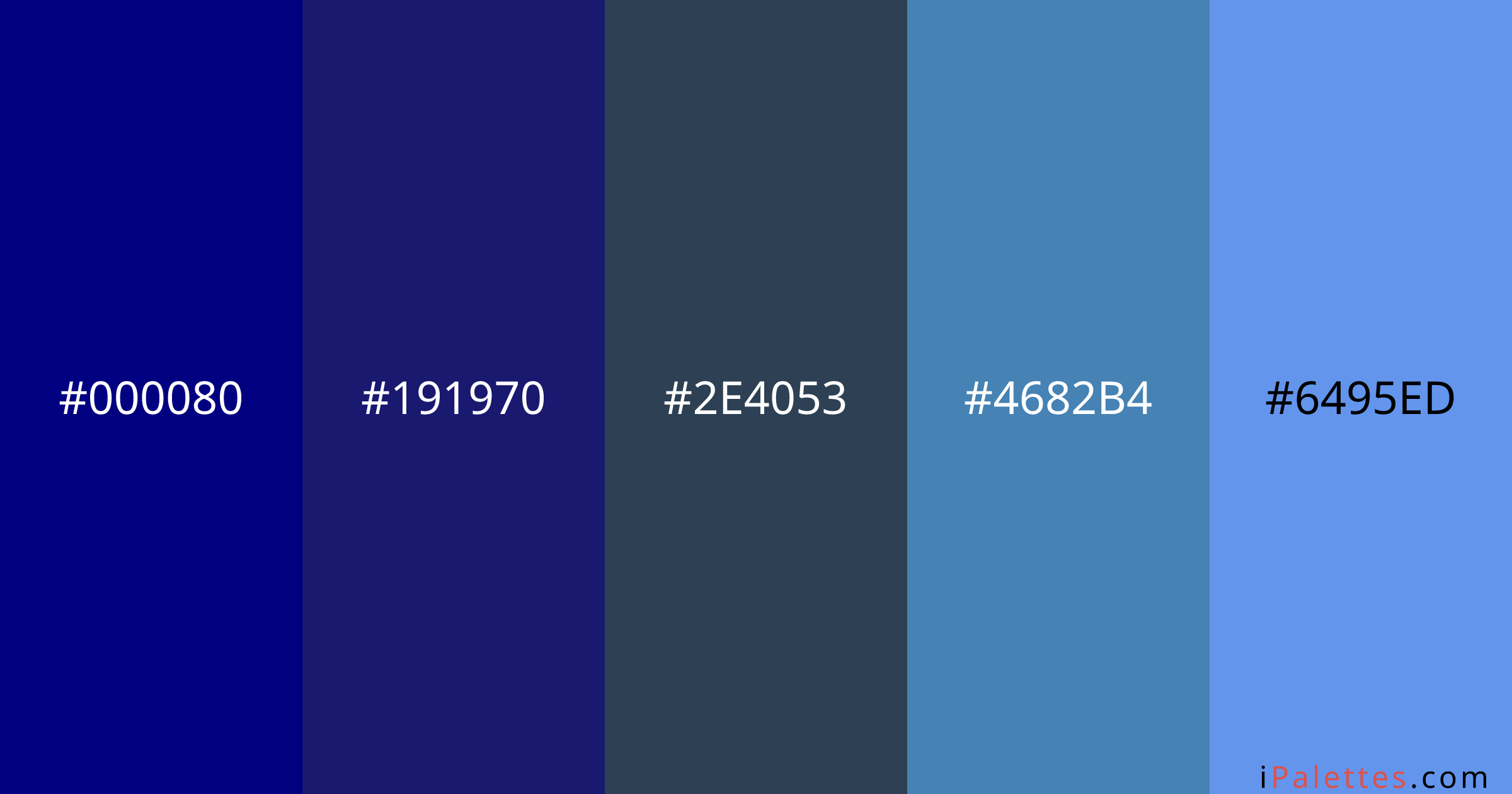 Navy Blue Color Color Palette and colors #000080 #191970 #2E4053 ...