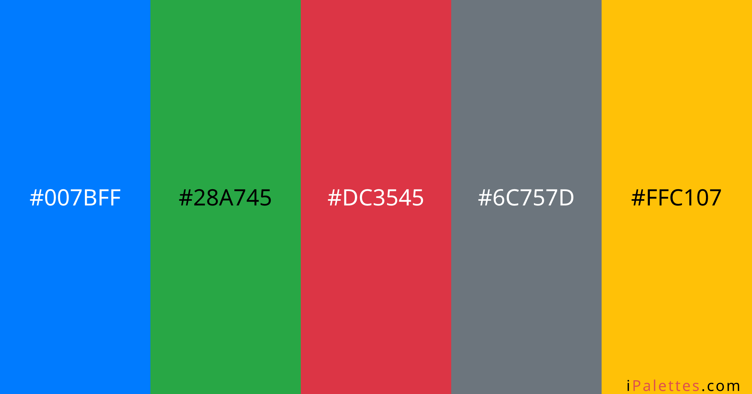 Scientific Color Palette and colors #007bff #28a745 #dc3545 #6c757d # ...