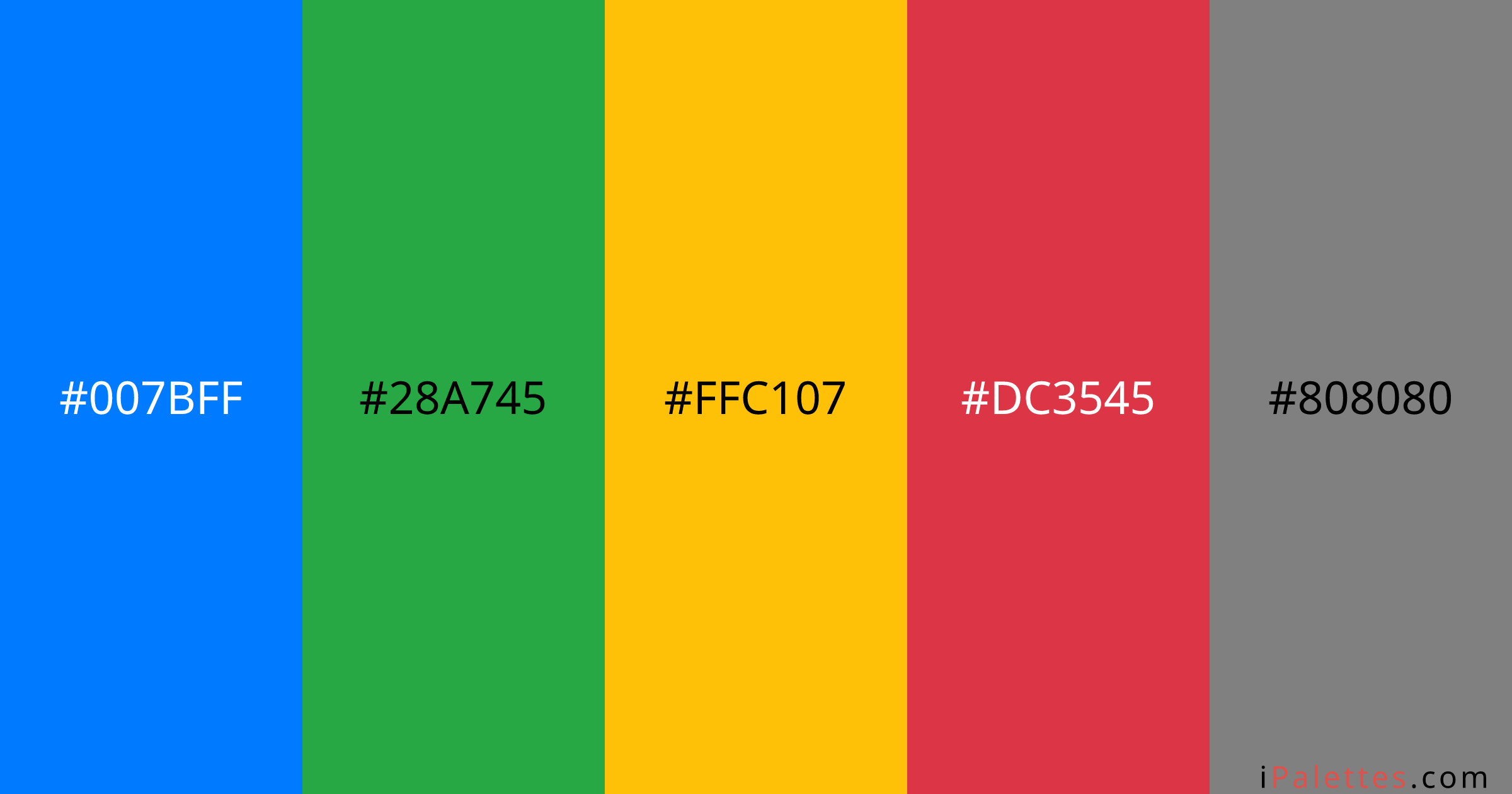 Denmark Color Palette and colors #007bff #28a745 #ffc107 #dc3545 ...