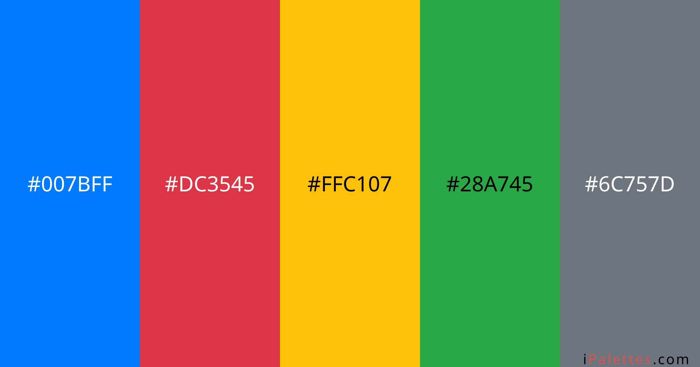 Cursor Color Palette and colors #007bff #dc3545 #ffc107 #28a745 #6c757d ...