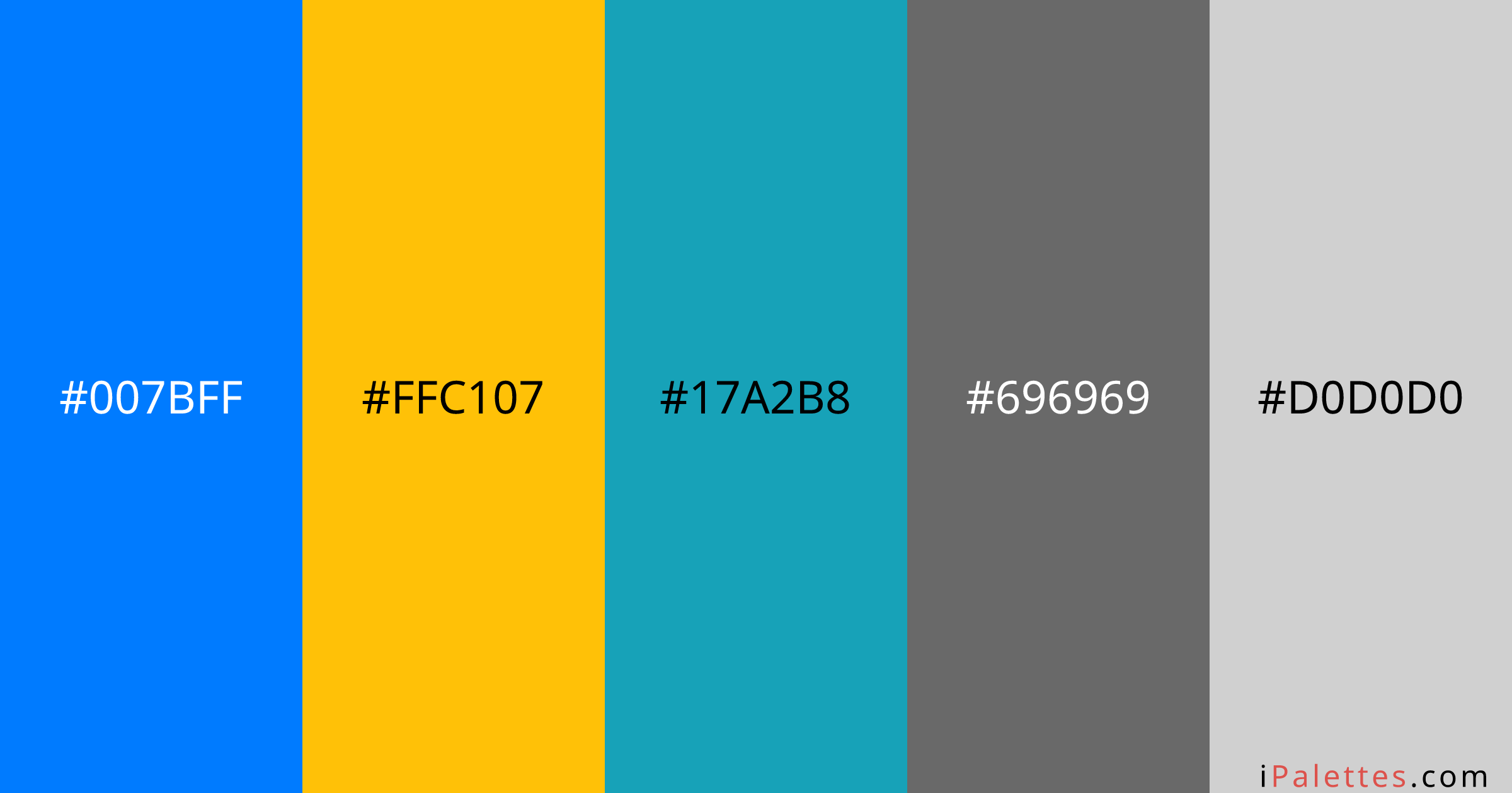 Tailwindcss Color Palette and colors #007bff #ffc107 #17a2b8 #696969 # ...