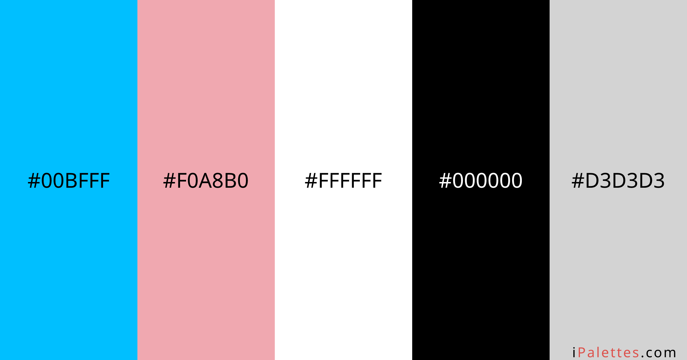 Blazblue trans Color Palette and colors #00BFFF #F0A8B0 #FFFFFF #000000 ...