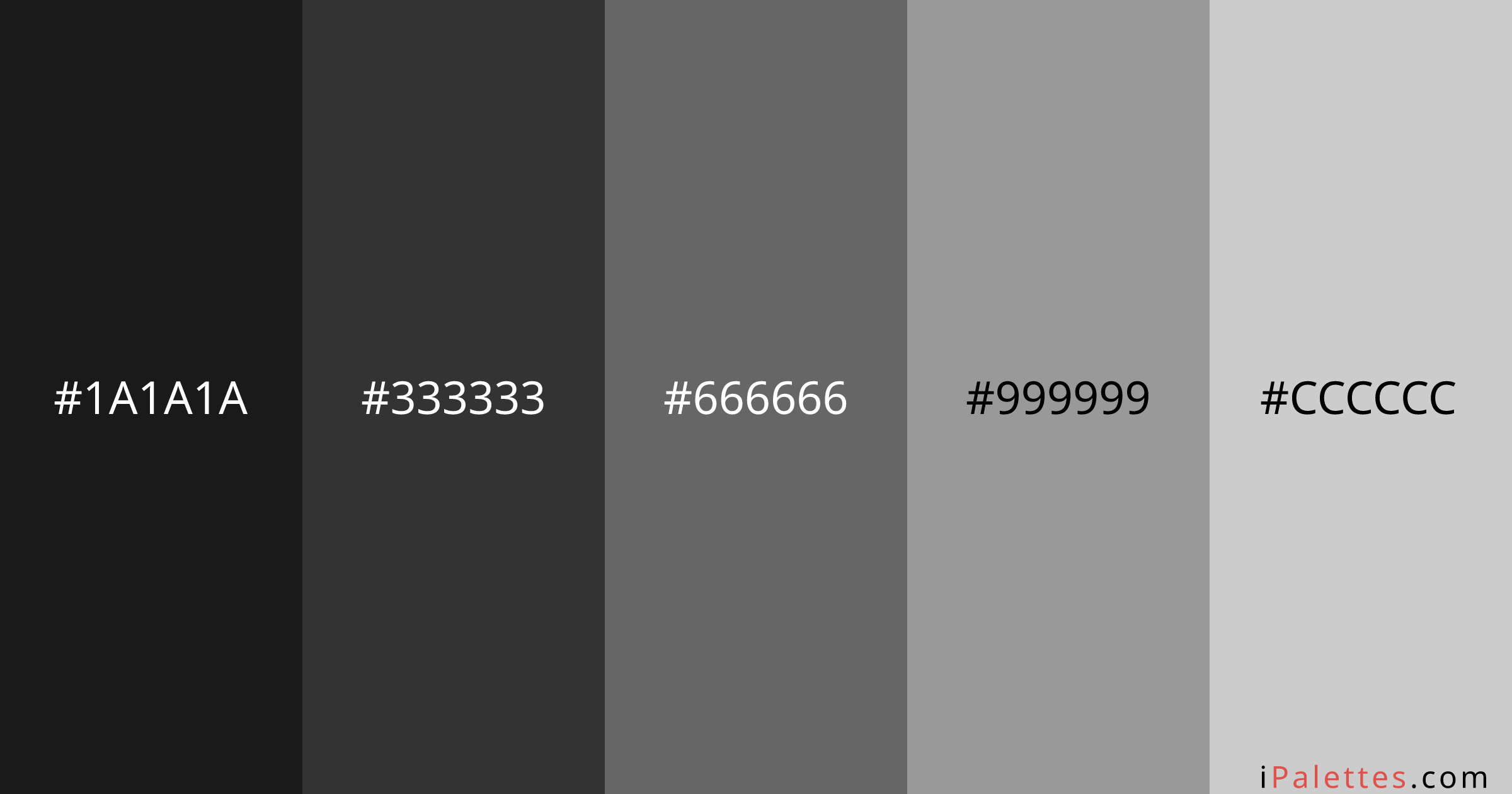 Oppenheimer Color Palette and colors #1A1A1A #333333 #666666 #999999 # ...