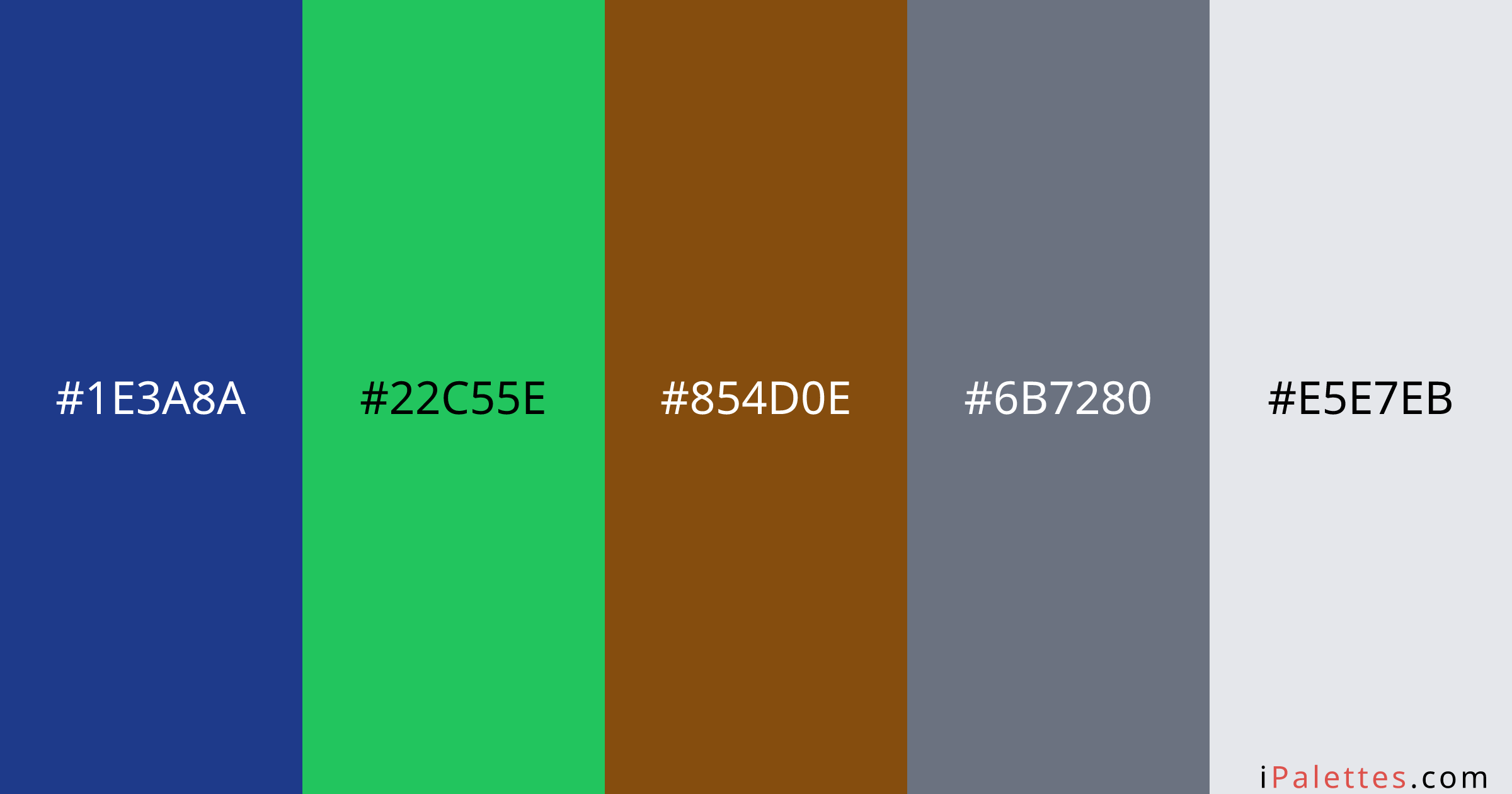 Blue green brown Color Palette and colors #1E3A8A #22C55E #854D0E ...
