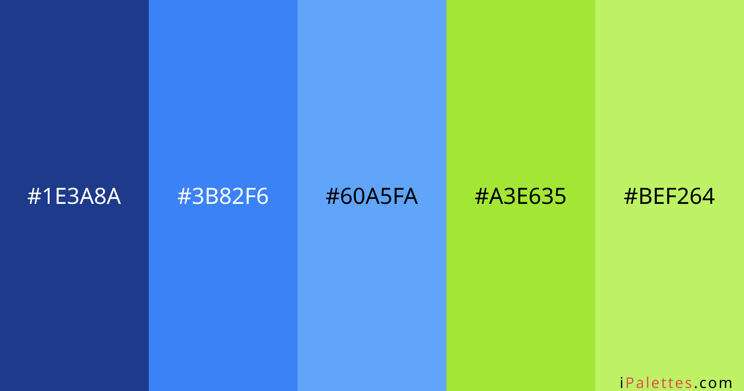 Ramadhan Color Palette and colors #1E3A8A #3B82F6 #60A5FA #A3E635 # ...