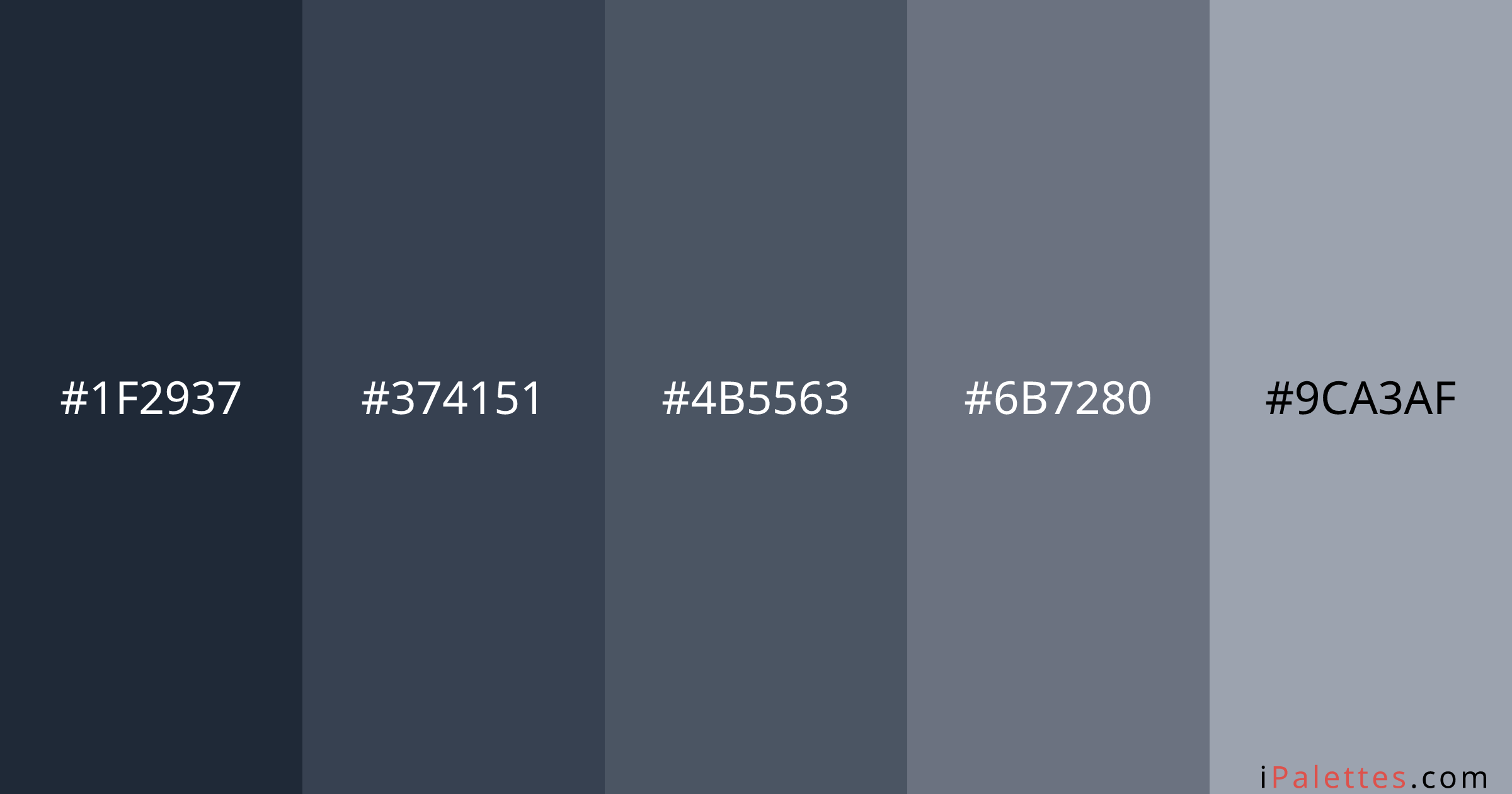 Werewolf Color Palette and colors #1F2937 #374151 #4B5563 #6B7280 ...