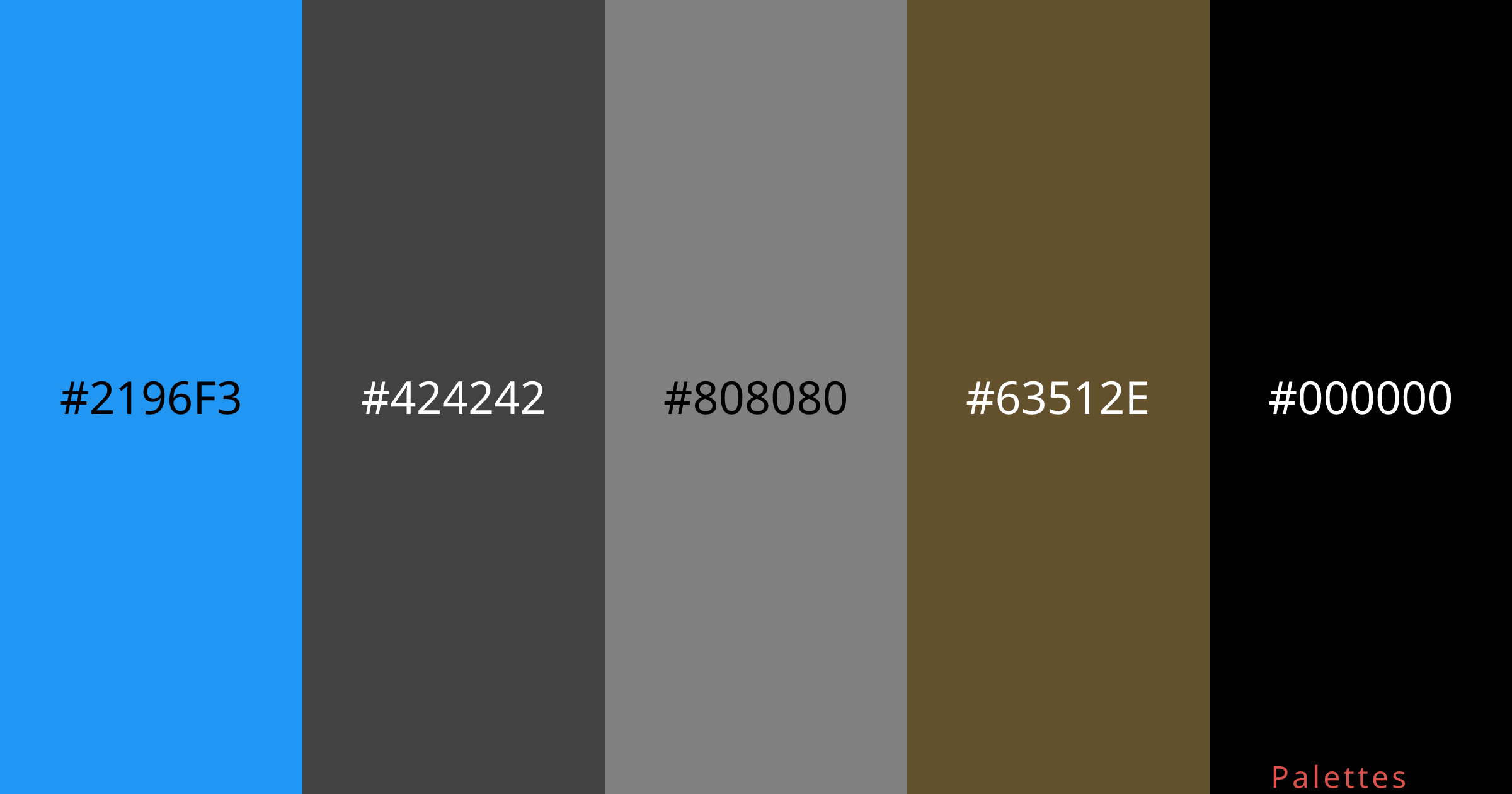 Squid Color Palette and colors #2196f3 #424242 #808080 #63512e #000000 ...
