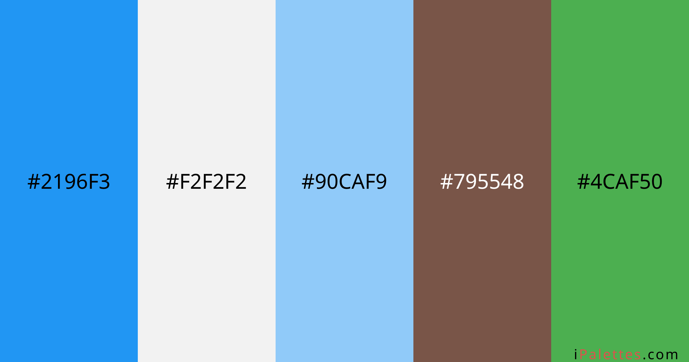 云计算 Color Palette and colors #2196f3 #f2f2f2 #90caf9 #795548 #4caf50 ...