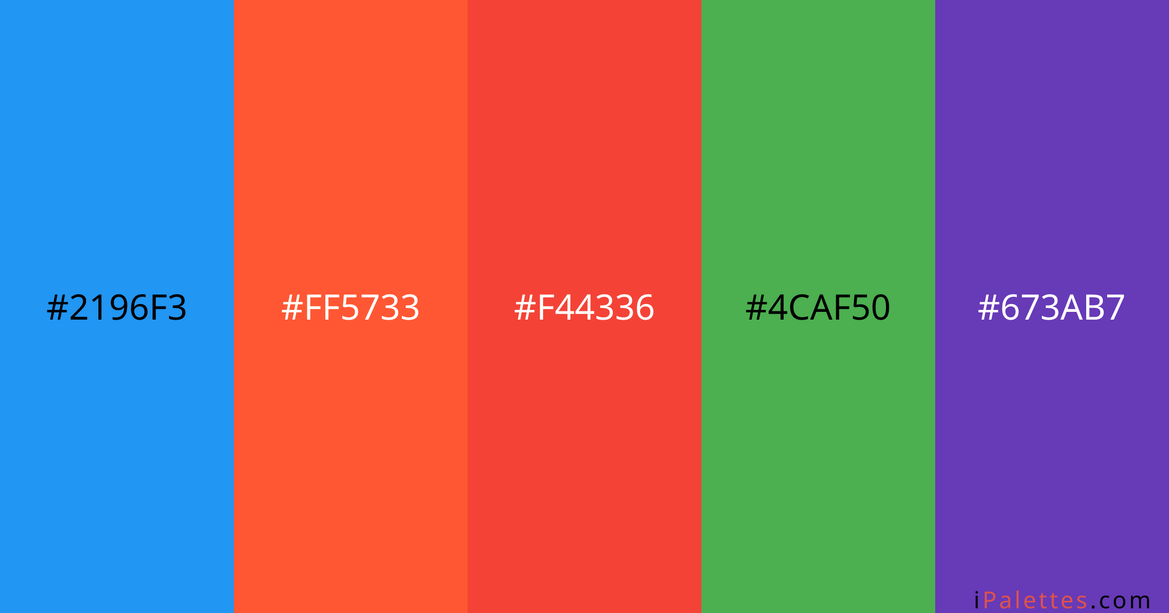 Vee Version1 Color Palette and colors #2196f3 #ff5733 #f44336 #4caf50 ...