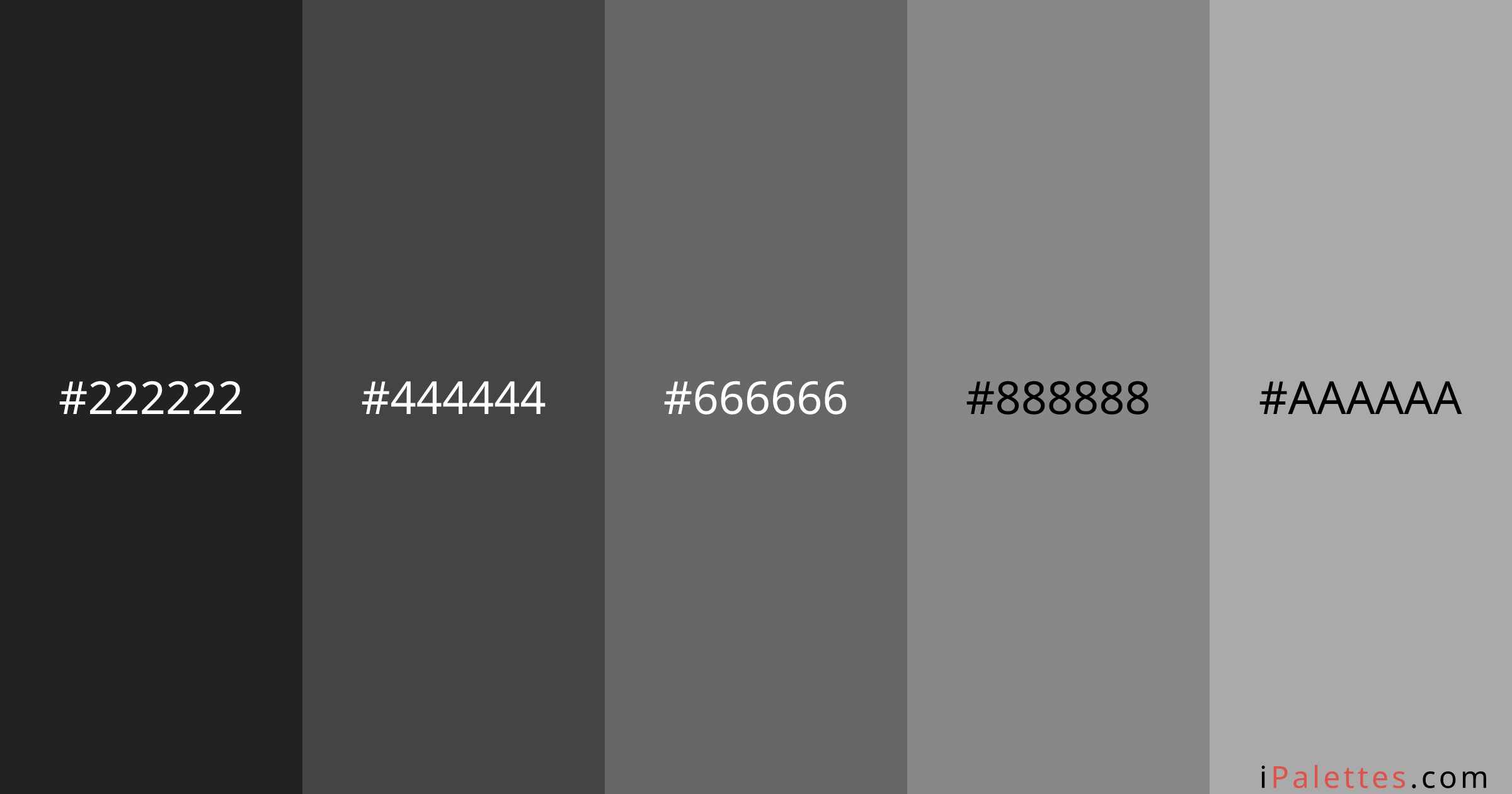 Skateboard Park Color Palette and colors #222222 #444444 #666666 ...
