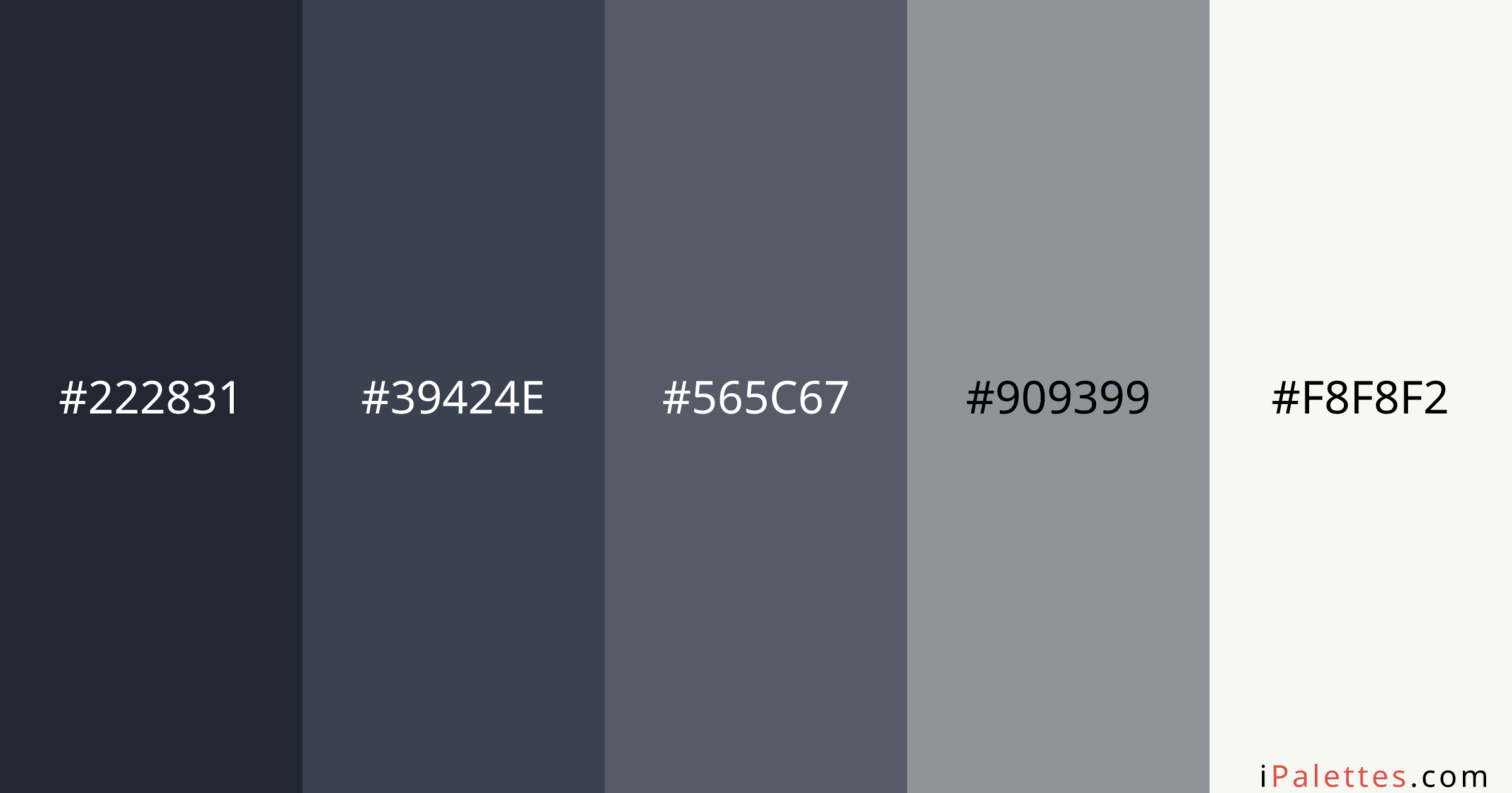 Vscode Color Palette and colors #222831 #39424e #565c67 #909399 #f8f8f2 ...