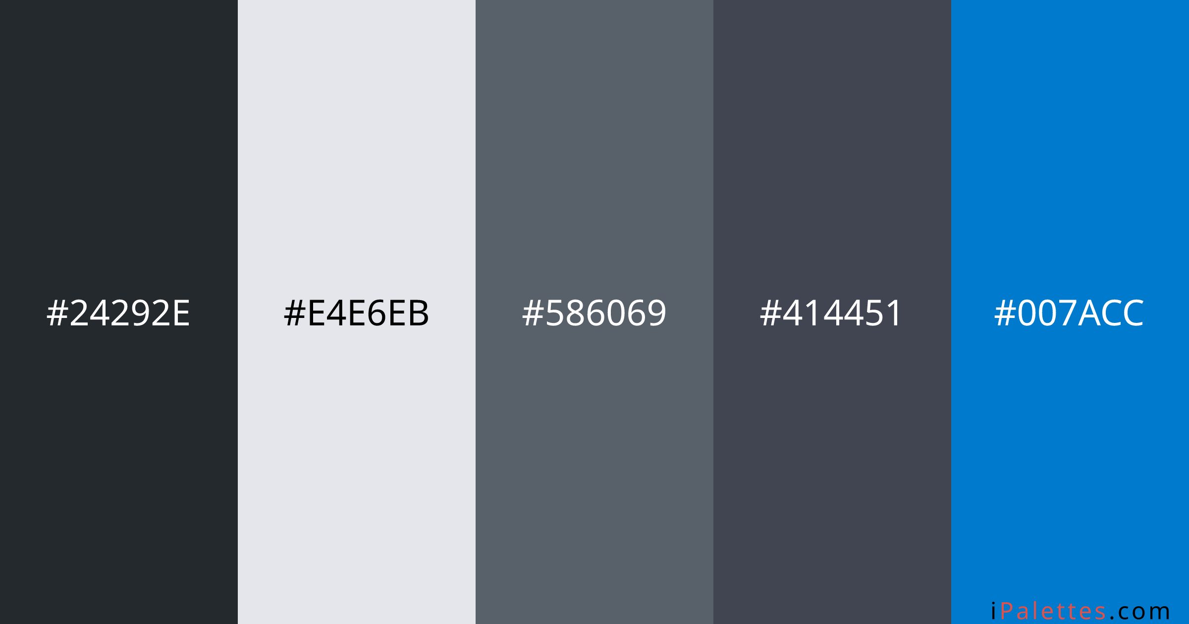 Github Color Palette and colors #24292e #e4e6eb #586069 #414451 #007acc ...