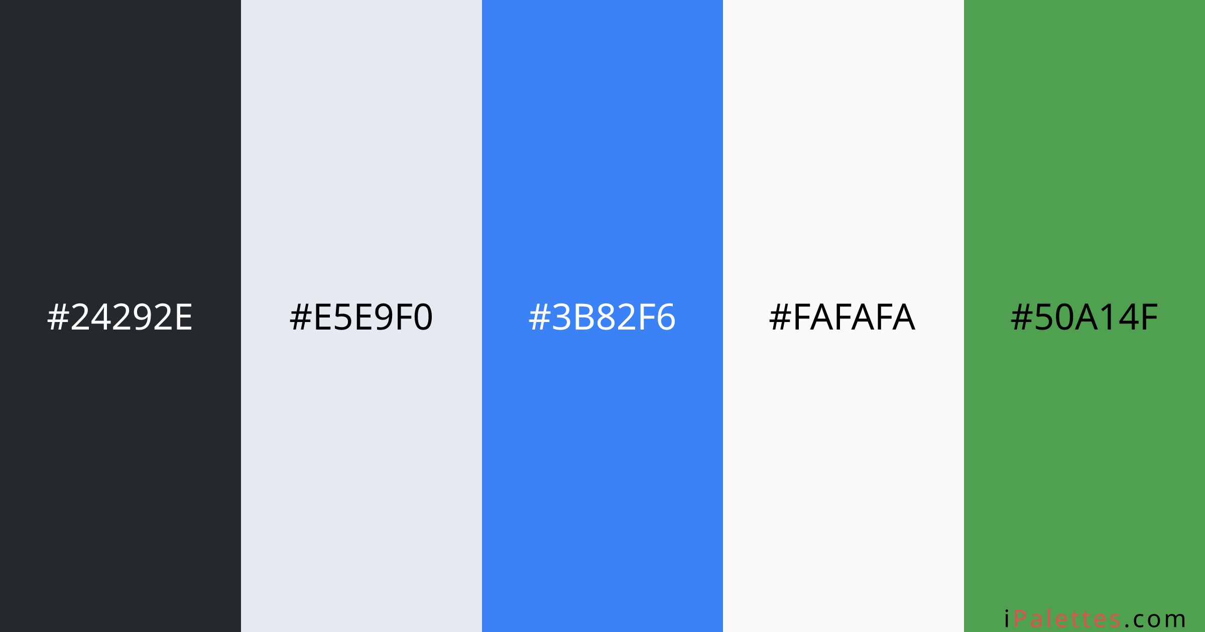 Github Color Palette and colors #24292e #e5e9f0 #3b82f6 #fafafa #50a14f ...
