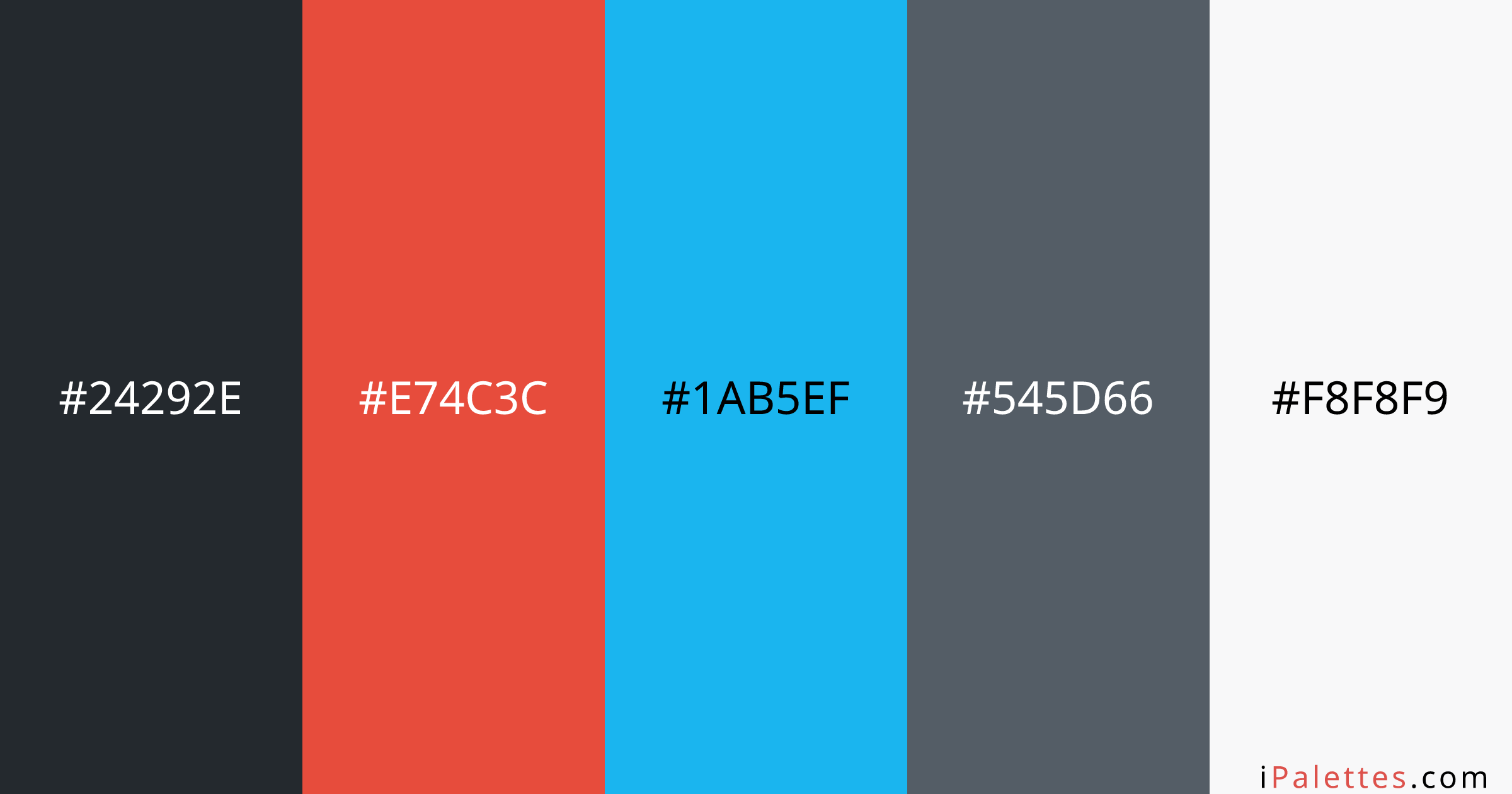 Github Color Palette and colors #24292e #e74c3c #1ab5ef #545d66 #f8f8f9 ...