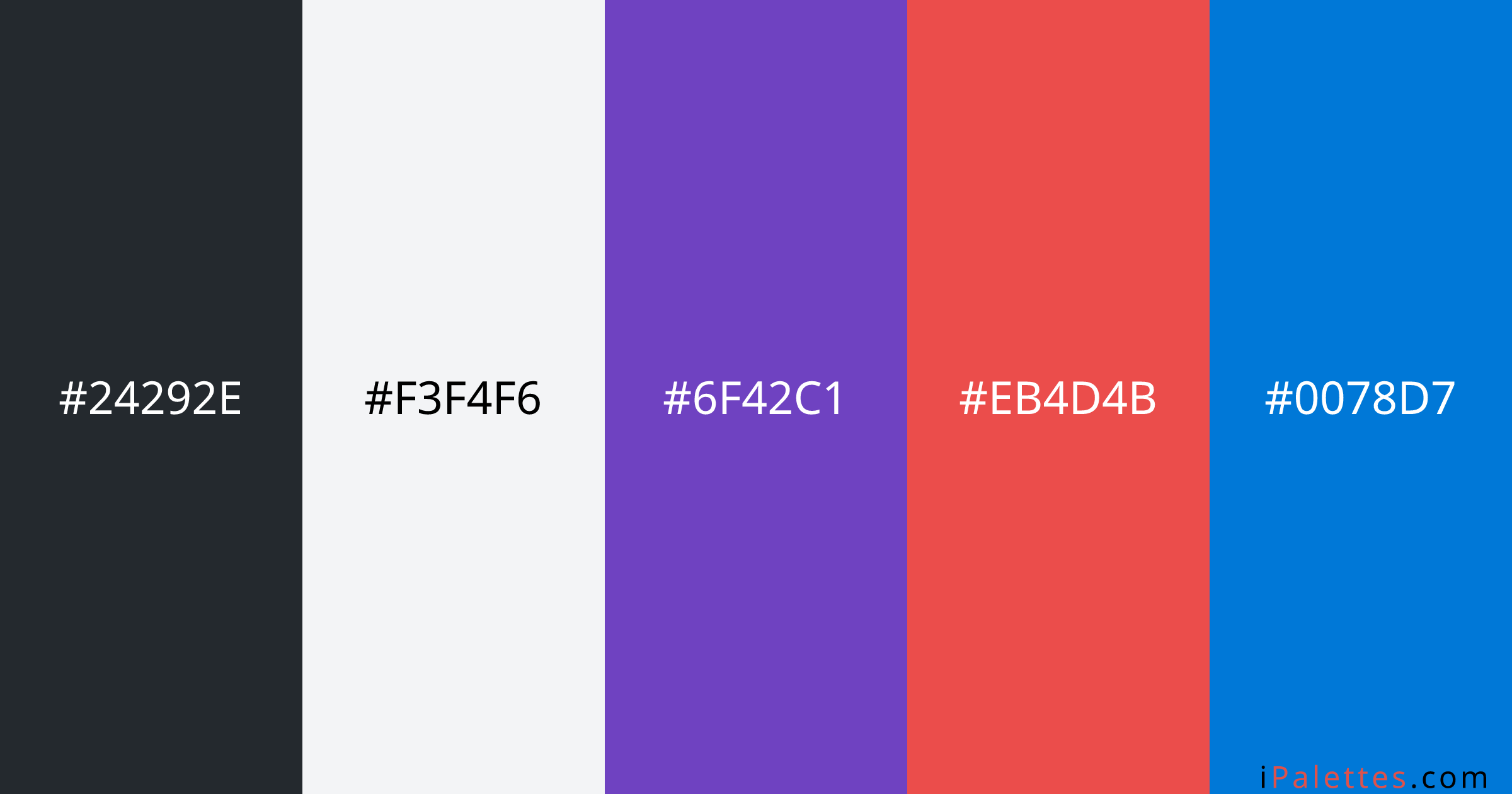 Github Color Palette and colors #24292e #f3f4f6 #6f42c1 #eb4d4b #0078d7 ...