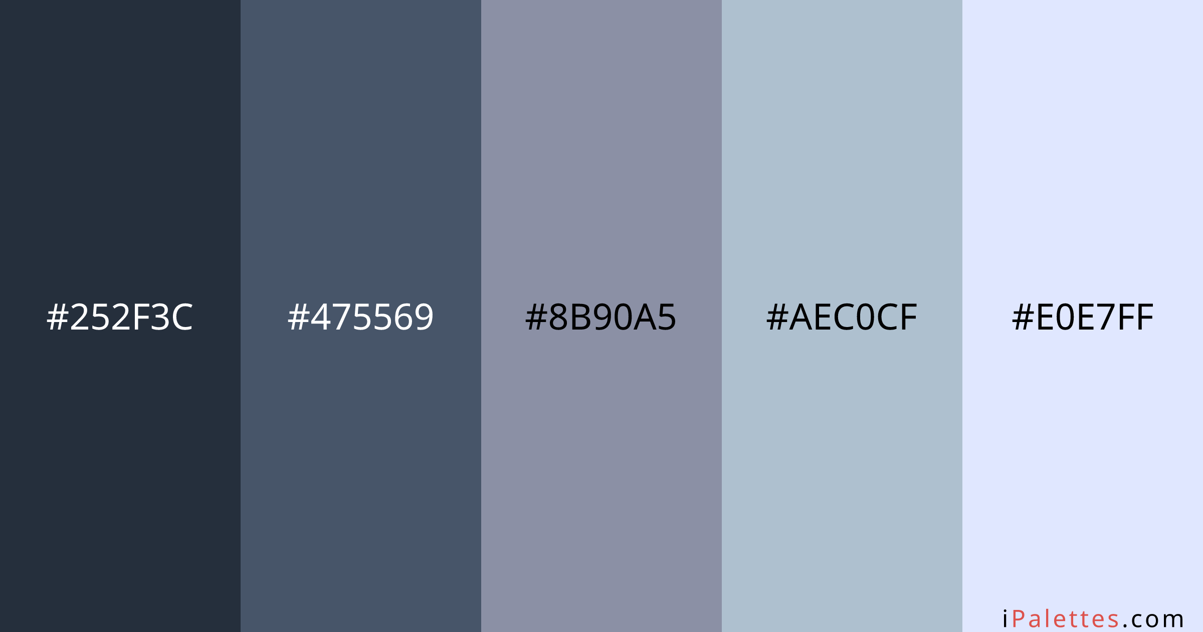 Corpse bride Color Palette and colors #252F3C #475569 #8B90A5 #AEC0CF # ...