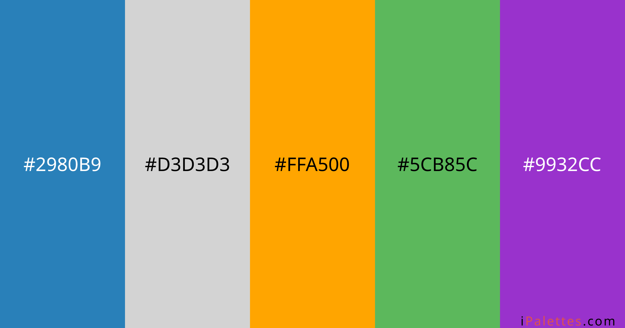 Digital marketing Color Palette and colors #2980b9 #d3d3d3 #ffa500 ...
