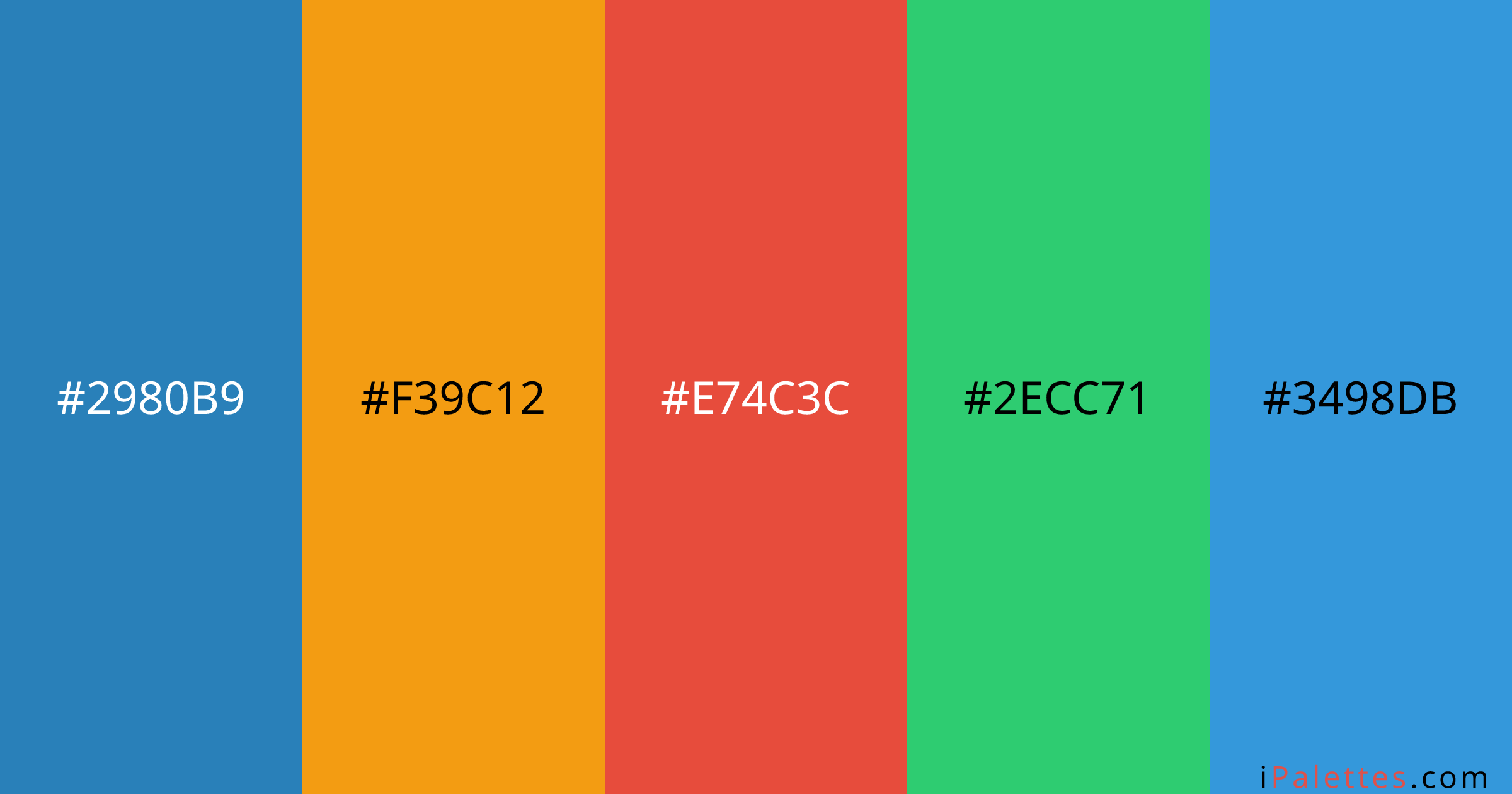 Developer Color Palette and colors #2980b9 #f39c12 #e74c3c #2ecc71 ...