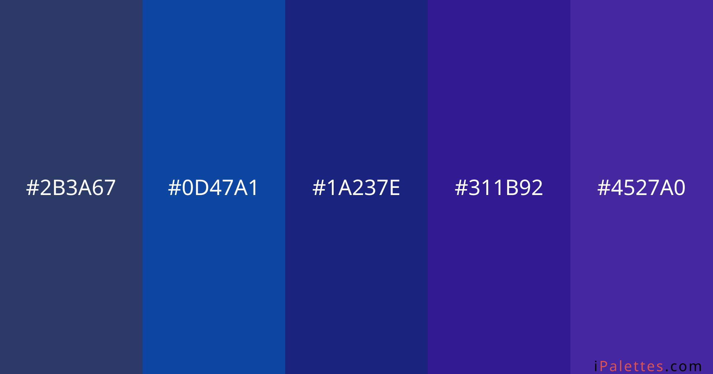 Future Dusk Cosmic Starry Sky Color Palette and colors #2B3A67 #0D47A1 ...