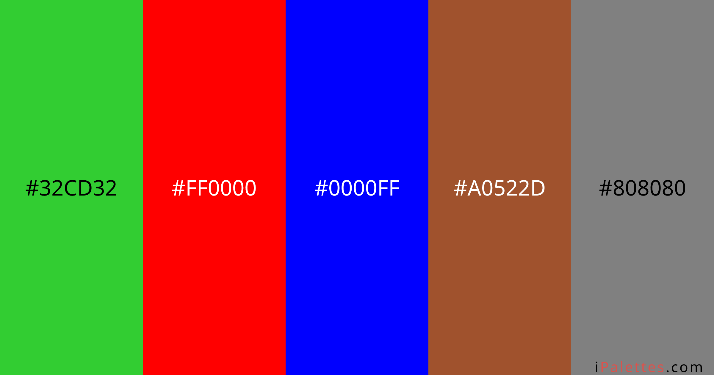Nintendo switch 2 Color Palette and colors #32cd32 #ff0000 #0000ff # ...