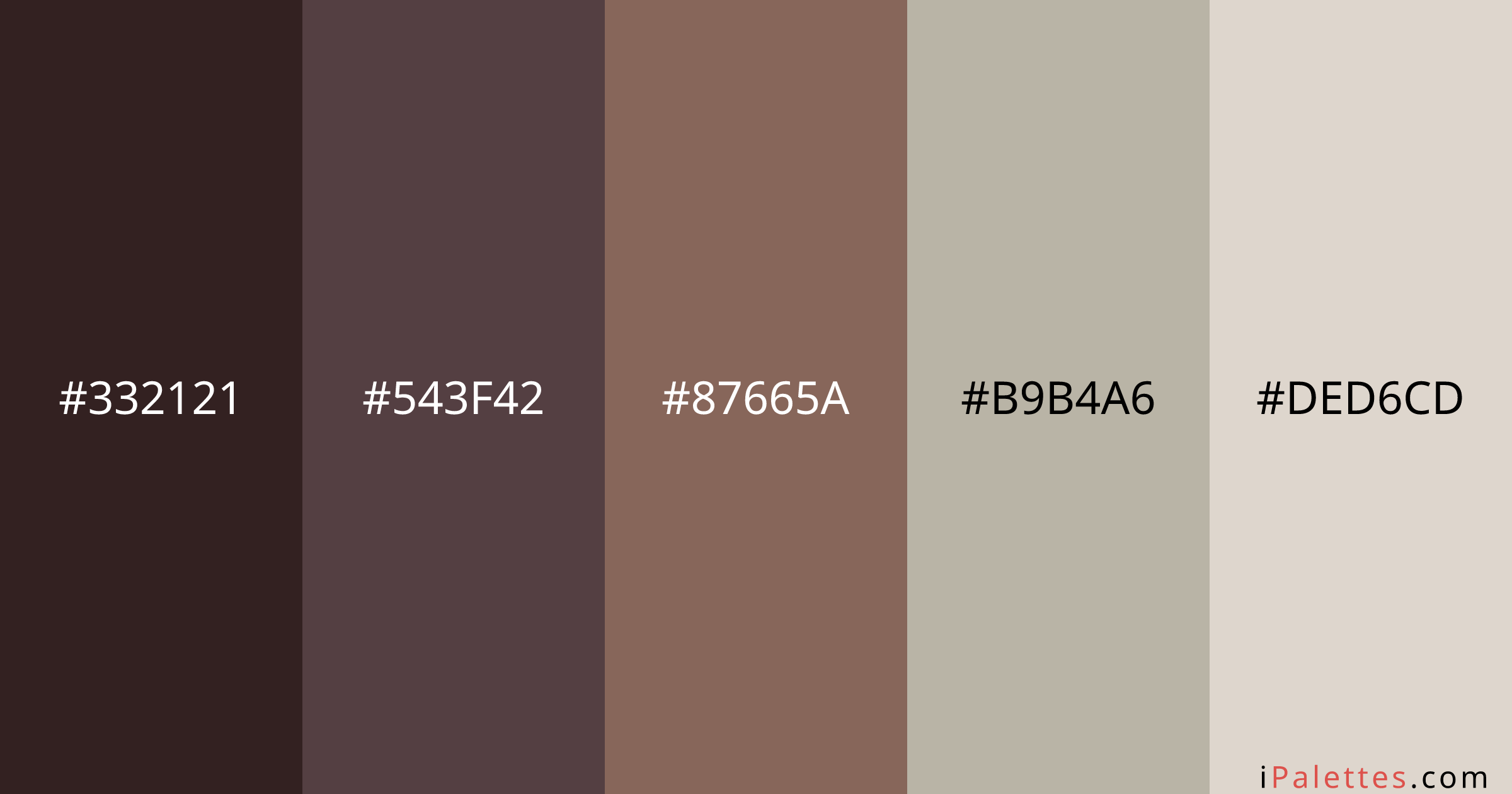 Ranpo edogawa Color Palette and colors #332121 #543f42 #87665a #b9b4a6 ...