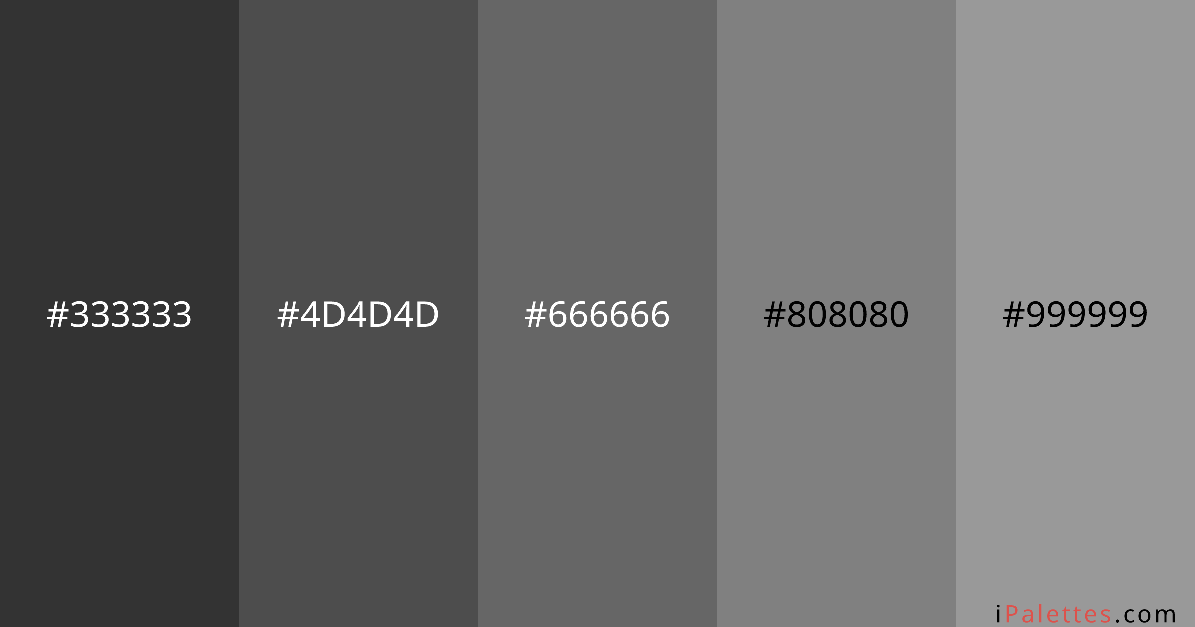 Code Geass Color Palette and colors #333333 #4D4D4D #666666 #808080 ...