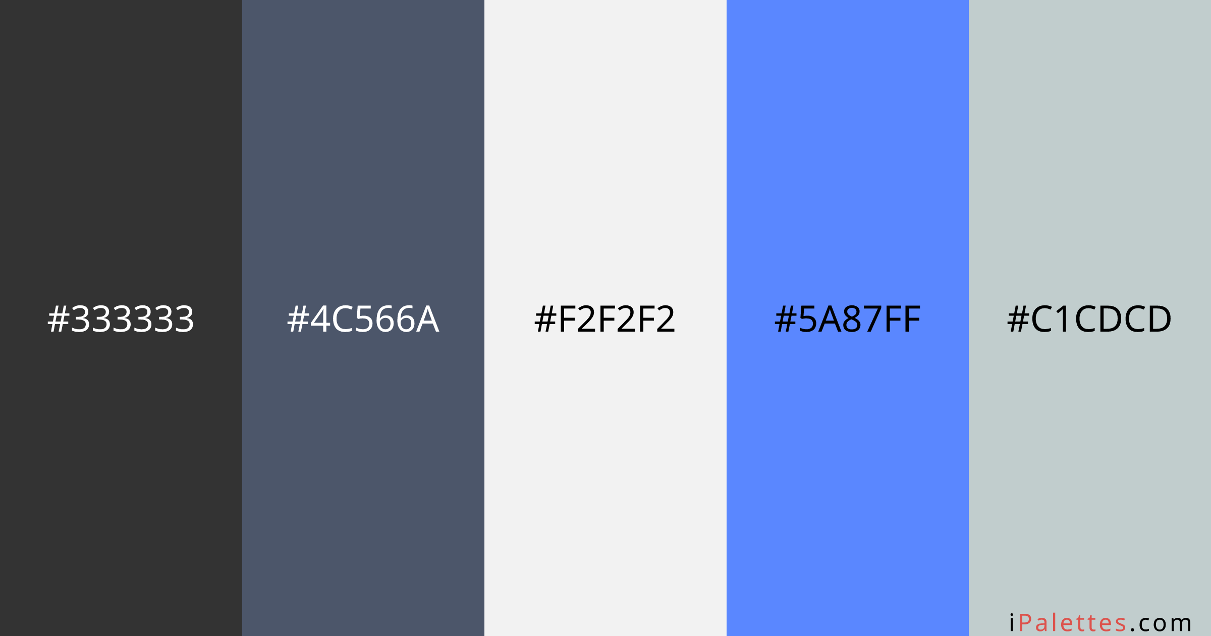 Invoicing Color Palette and colors #333333 #4c566a #f2f2f2 #5a87ff # ...