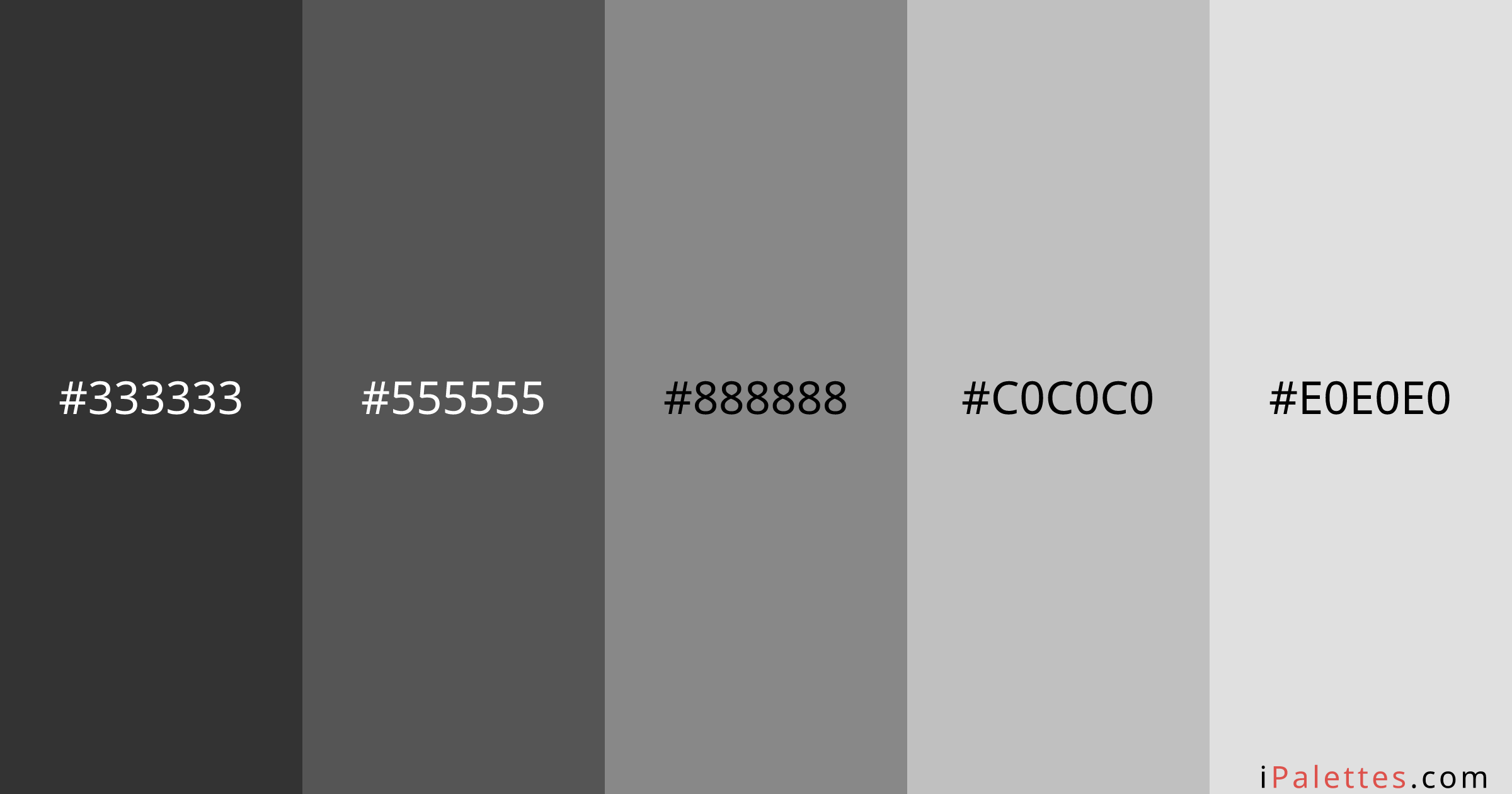 Corporate Color Palette and colors #333333 #555555 #888888 #c0c0c0 # ...