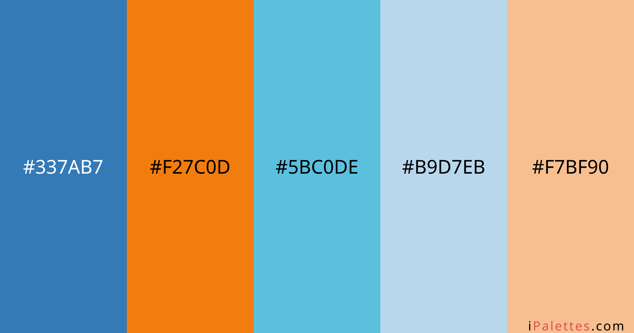 Portfolio Color Palette and colors #337ab7 #f27c0d #5bc0de #b9d7eb # ...