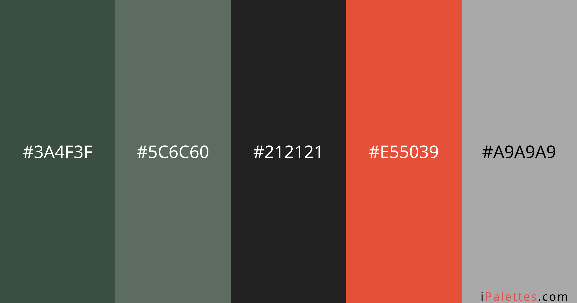 Helldivers 2 Color Palette and colors #3A4F3F #5C6C60 #212121 #E55039 # ...