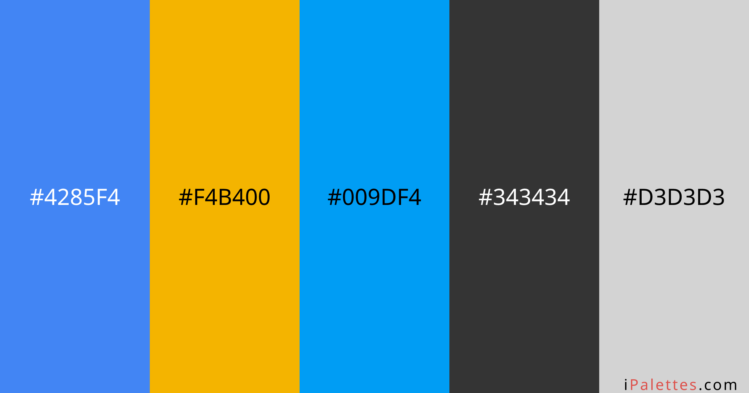 Hilbert Curve Color Palette and colors #4285f4 #f4b400 #009df4 #343434 ...