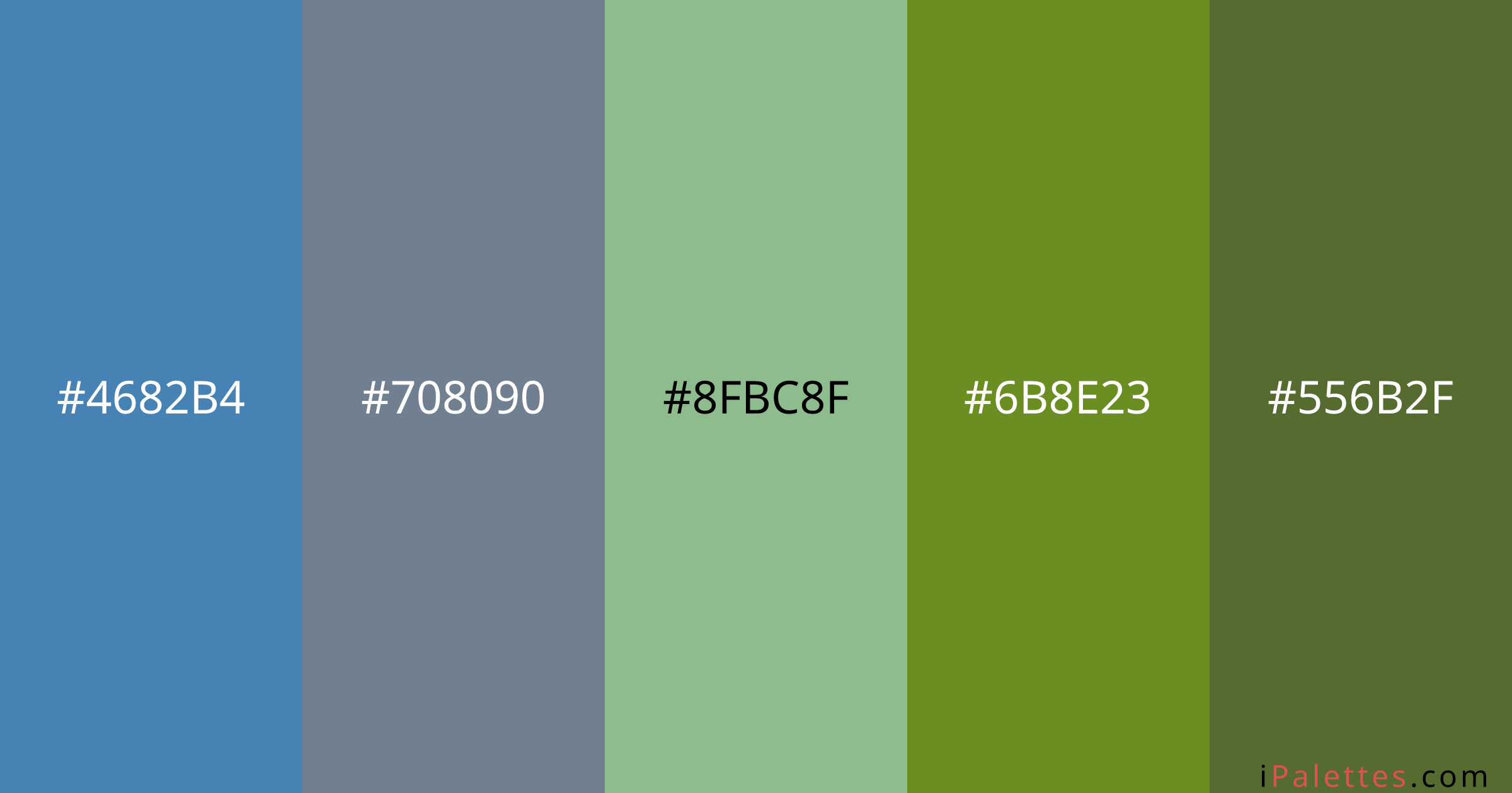 Deep summer Color Palette and colors #4682B4 #708090 #8FBC8F #6B8E23 ...