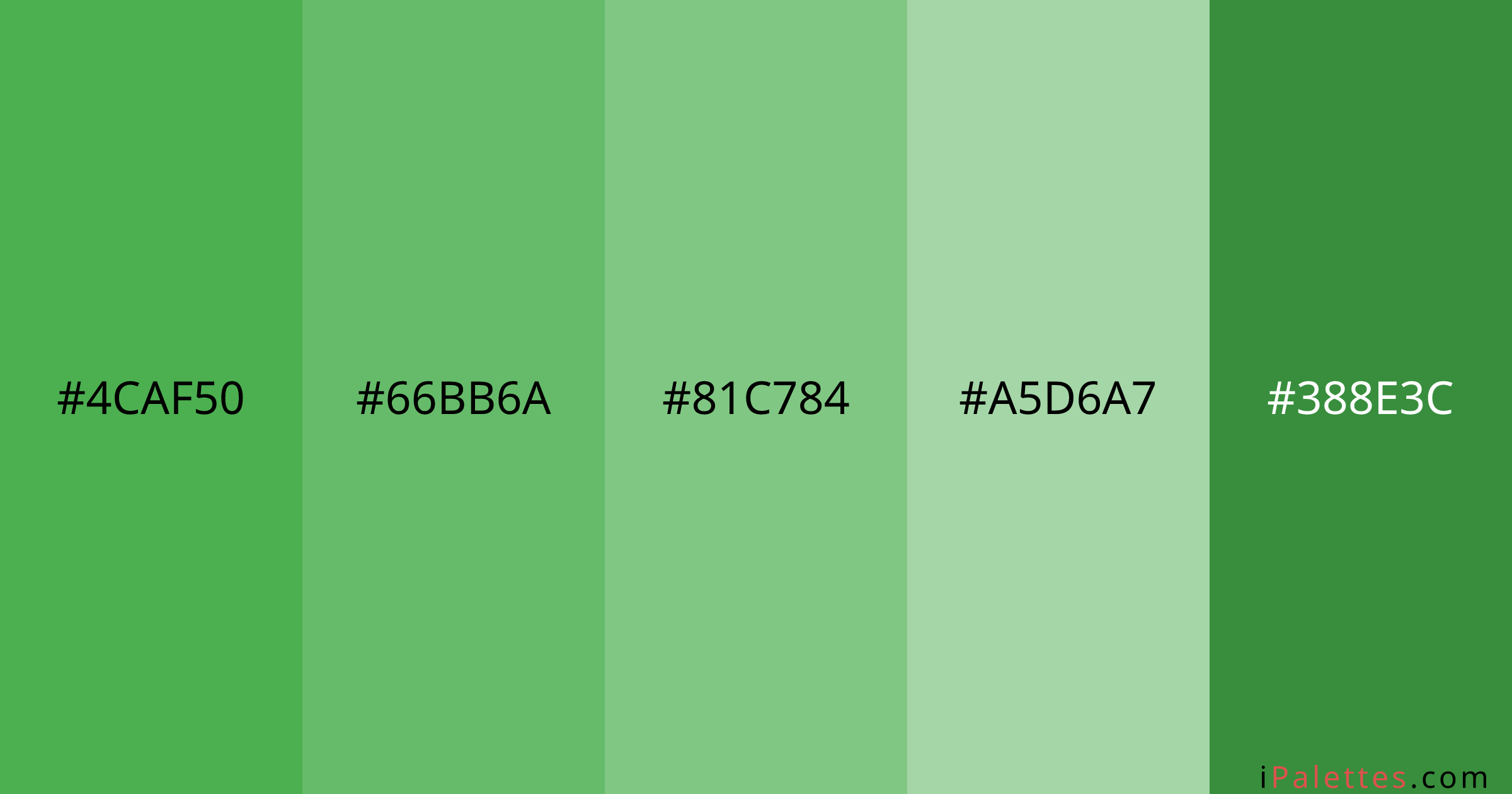 Squid Game Green Color Palette and colors #4CAF50 #66BB6A #81C784 # ...