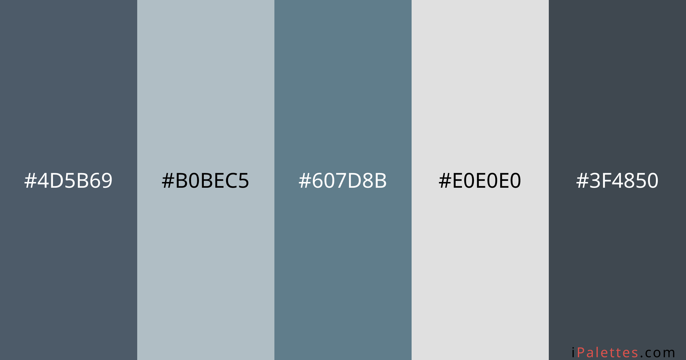 Quality Color Palette and colors #4d5b69 #b0bec5 #607d8b #e0e0e0 ...