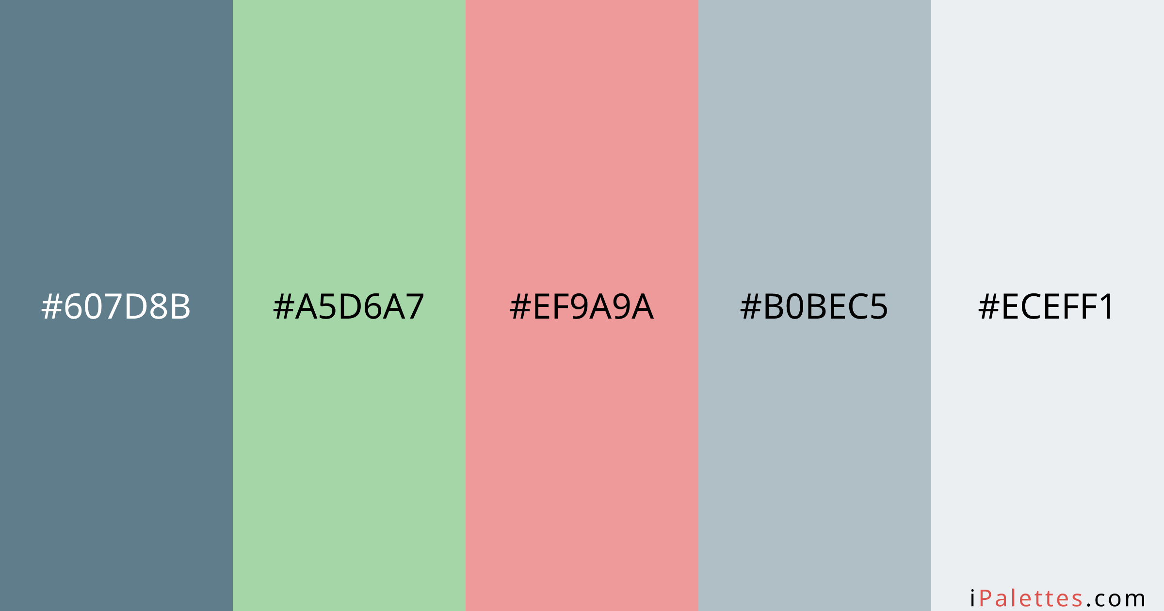 Squid Game Muted Color Palette and colors #607D8B #A5D6A7 #EF9A9A # ...