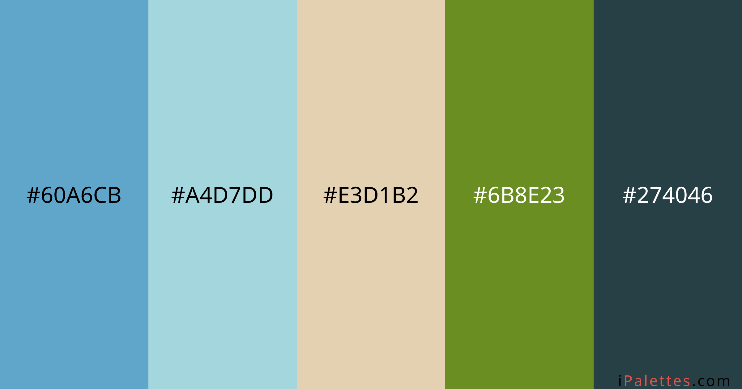 Genshin Impact Color Palette and colors #60A6CB #A4D7DD #E3D1B2 #6B8E23 ...