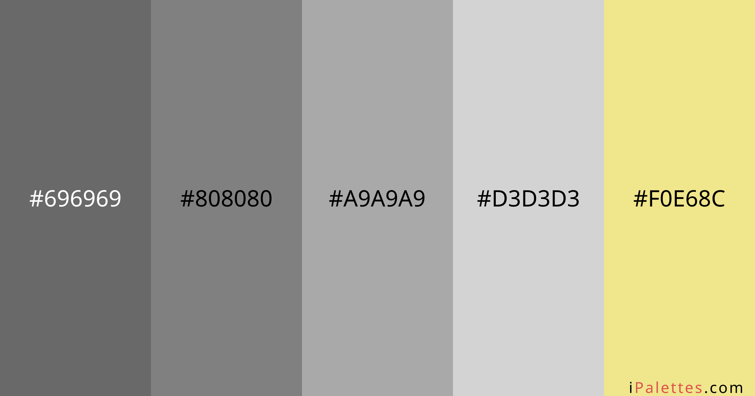 Mountain Color Palette and colors #696969 #808080 #A9A9A9 #D3D3D3 # ...
