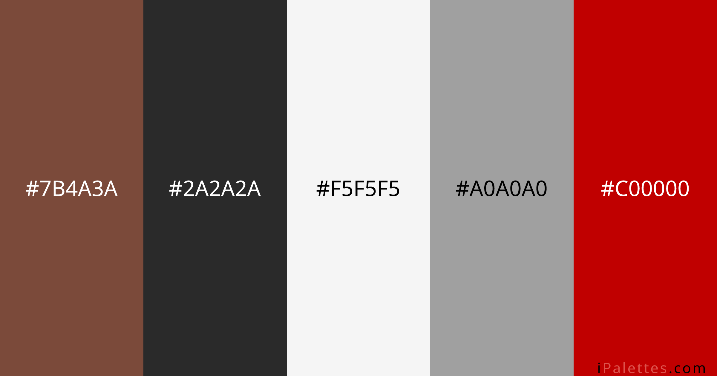 Terra Nova TRD Pro Color Palette and colors #7B4A3A #2A2A2A #F5F5F5 # ...