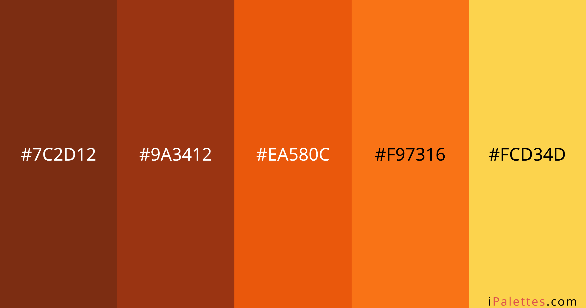 Pumpkin Color Palette and colors #7C2D12 #9A3412 #EA580C #F97316 # ...