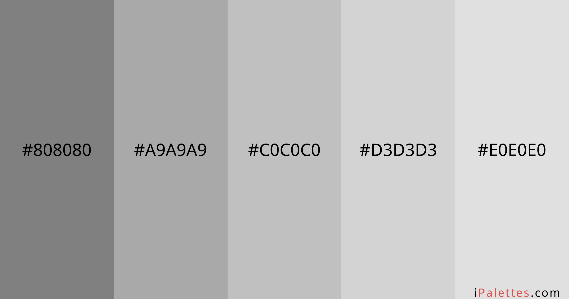 Industrial Color Palette and colors #808080 #A9A9A9 #C0C0C0 #D3D3D3 # ...