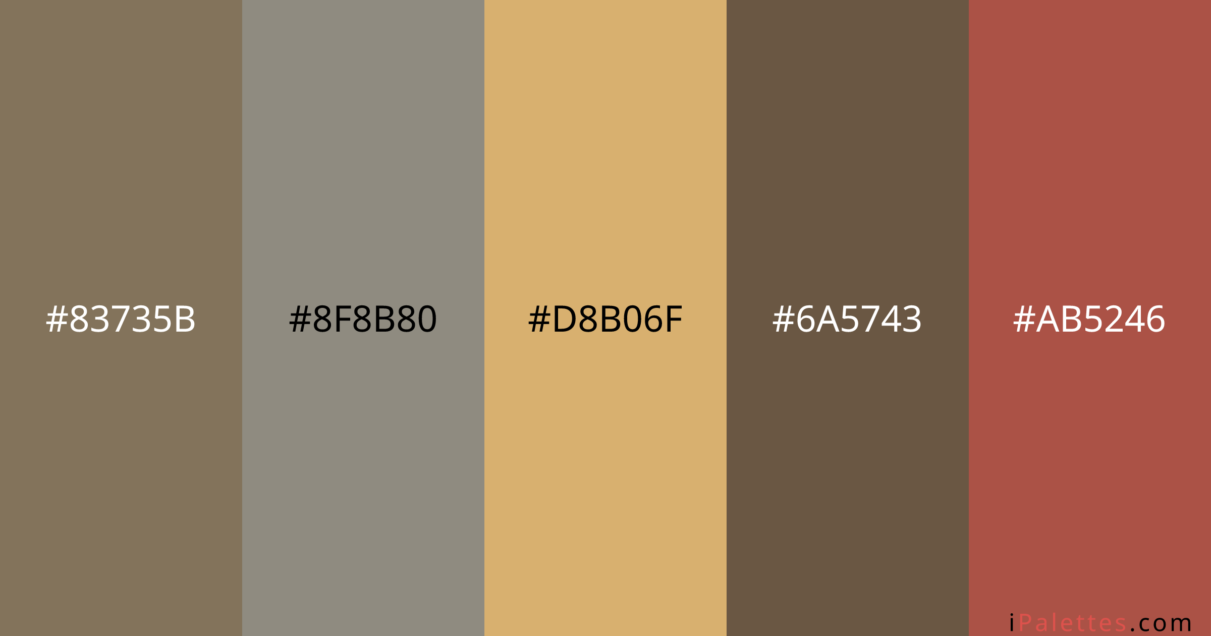 Gruvbox Color Palette and colors #83735b #8f8b80 #d8b06f #6a5743 # ...