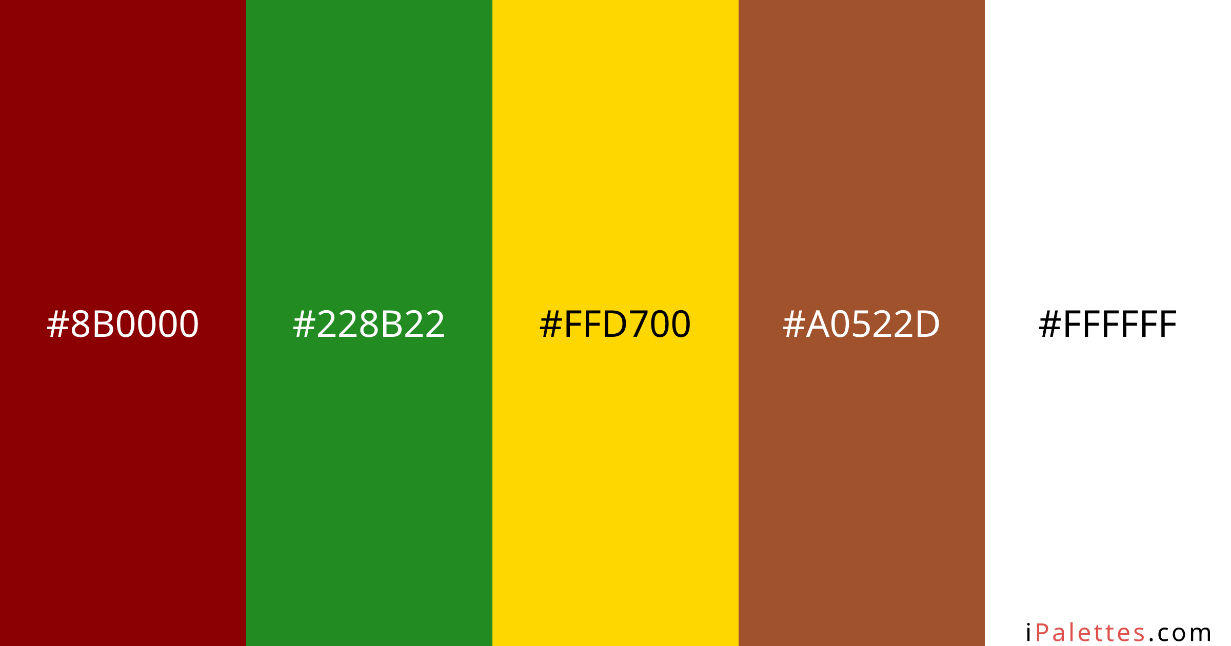 Christmas Color Palette and colors #8B0000 #228B22 #FFD700 #A0522D # ...