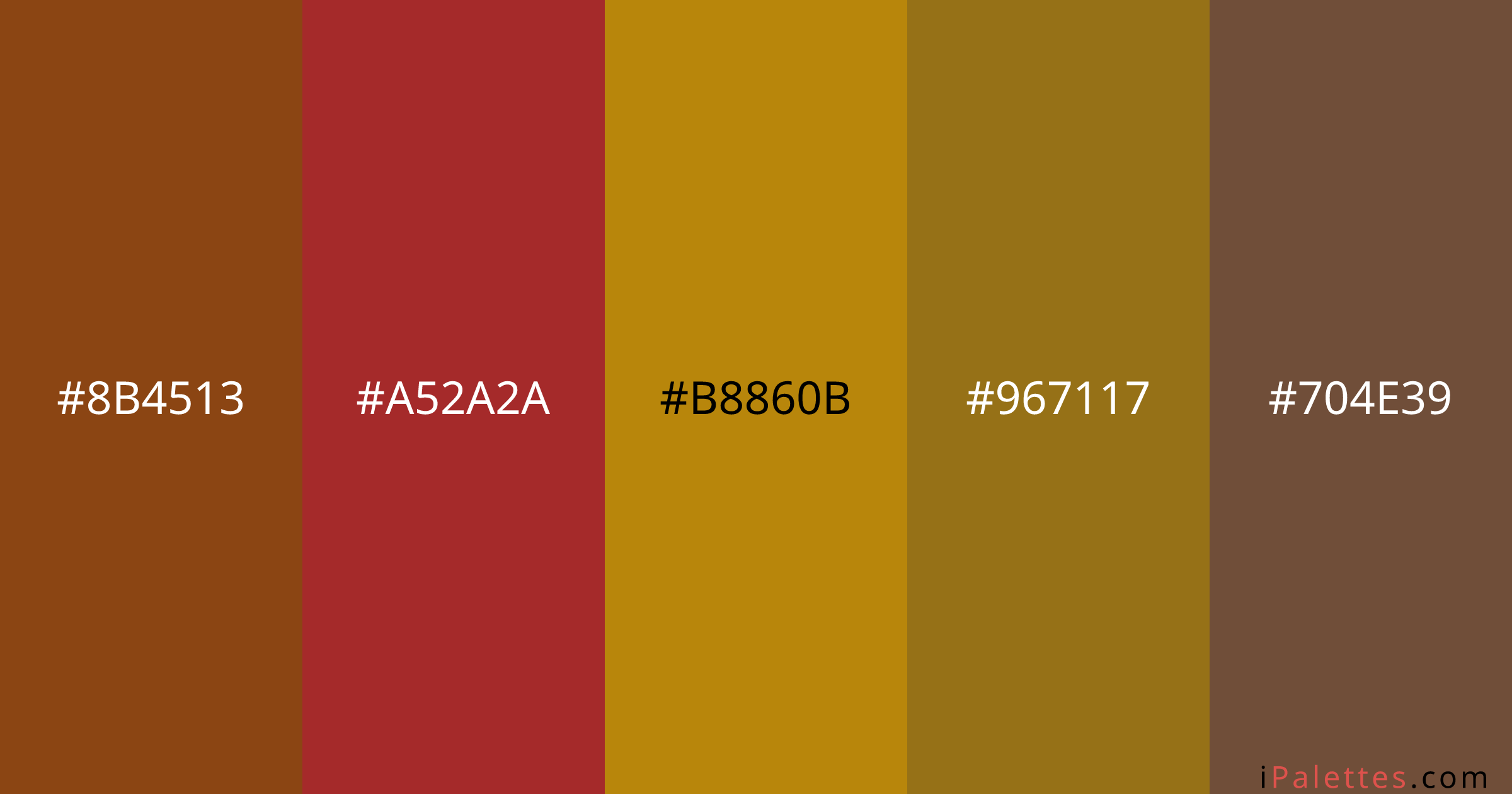 Poop Color Palette and colors #8b4513 #a52a2a #b8860b #967117 #704e39 ...