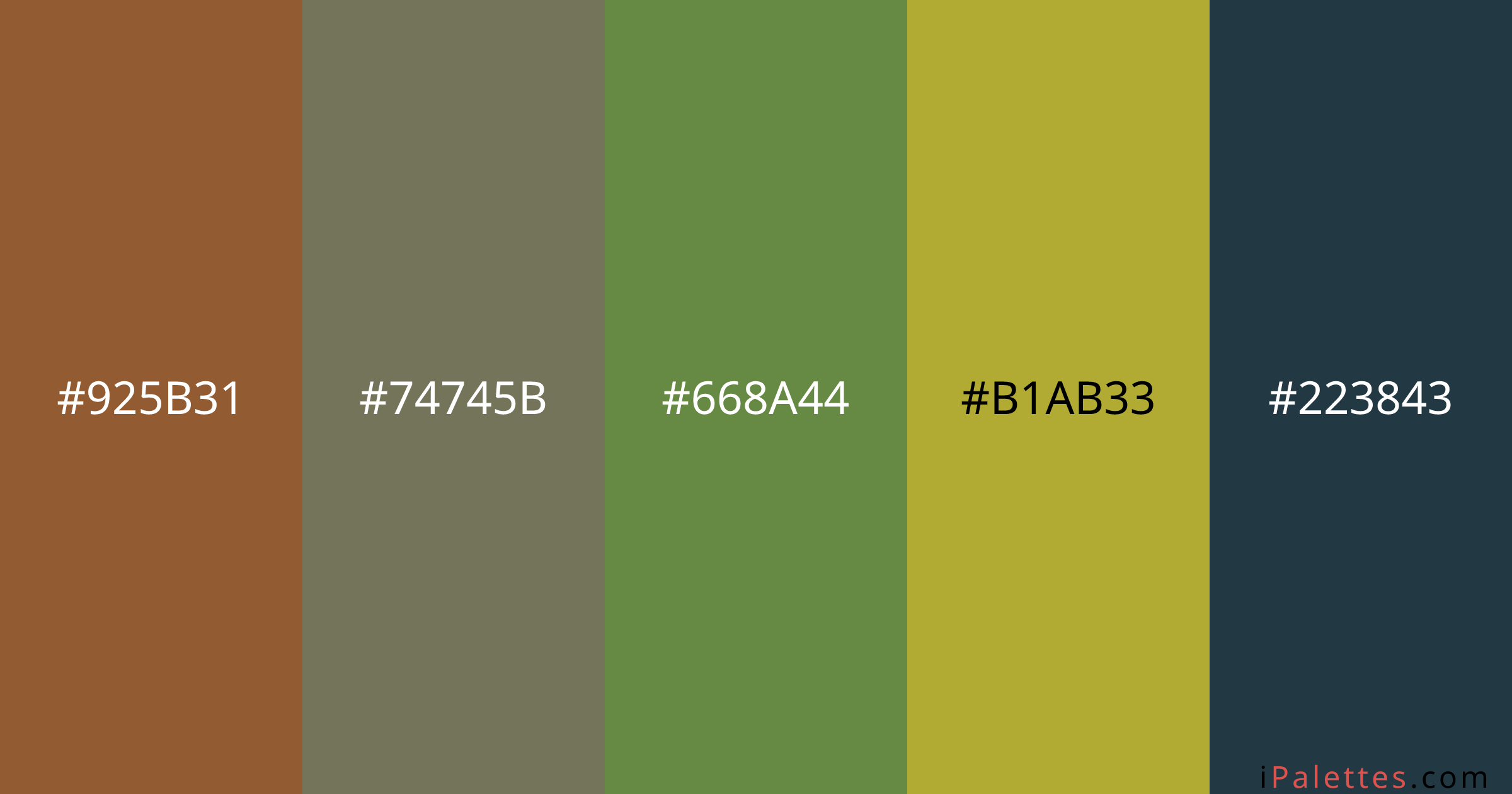 Minecraft generator Color Palette and colors #925B31 #74745B #668A44 # ...