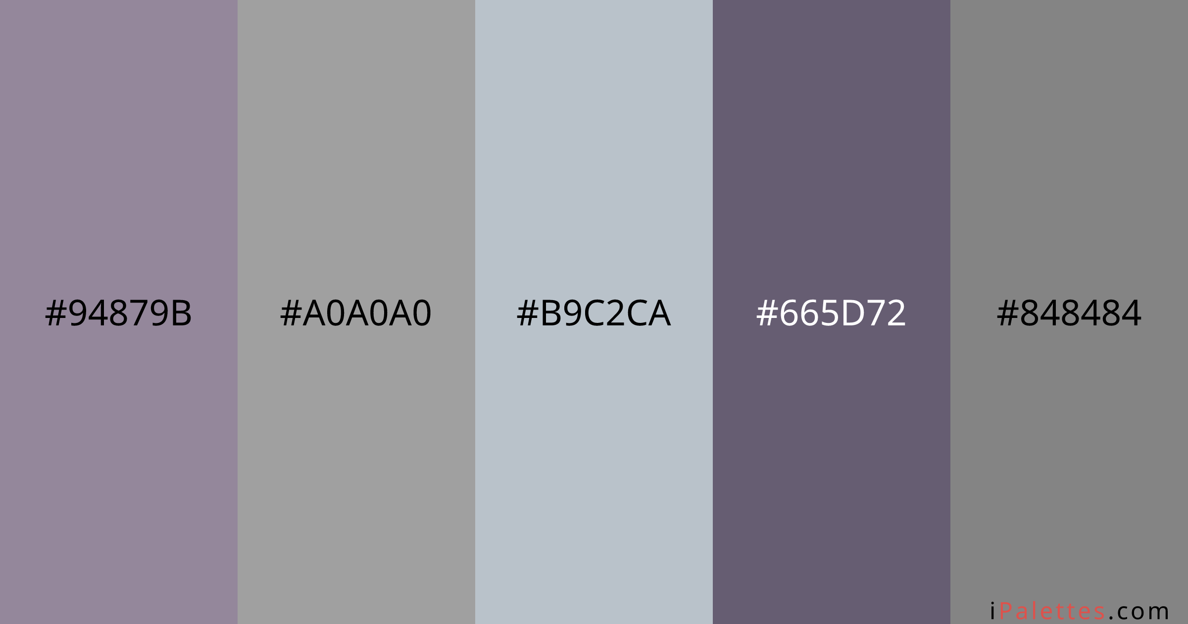 Young bored experimental poet Color Palette and colors #94879b #a0a0a0 ...