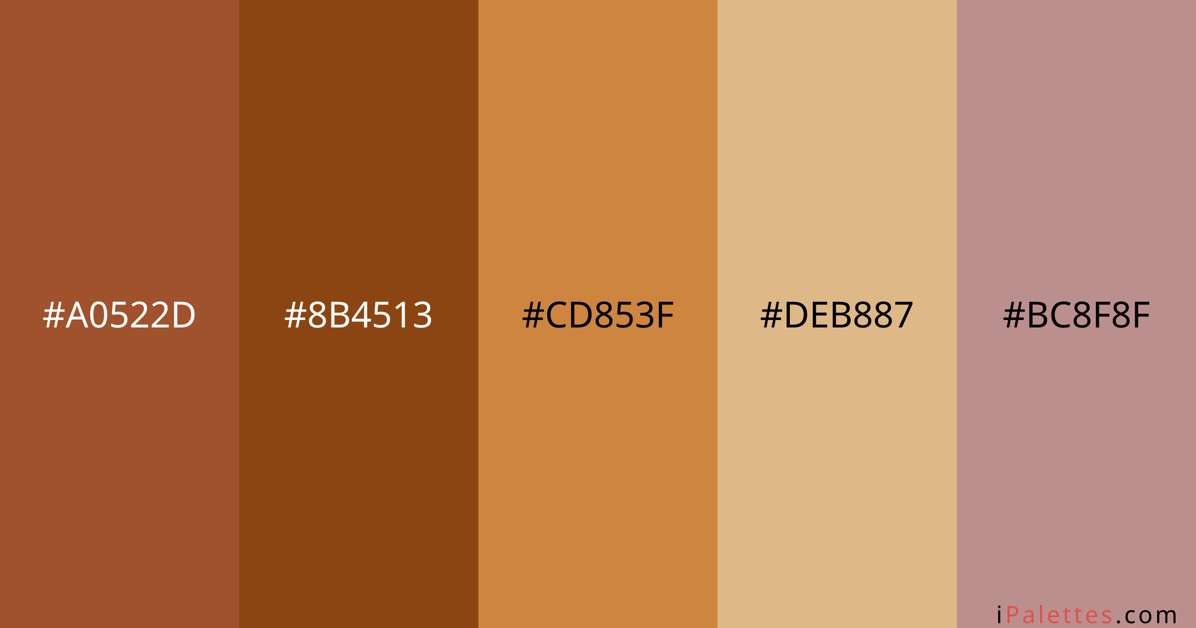 Renaissance Color Palette and colors #A0522D #8B4513 #CD853F #DEB887 # ...